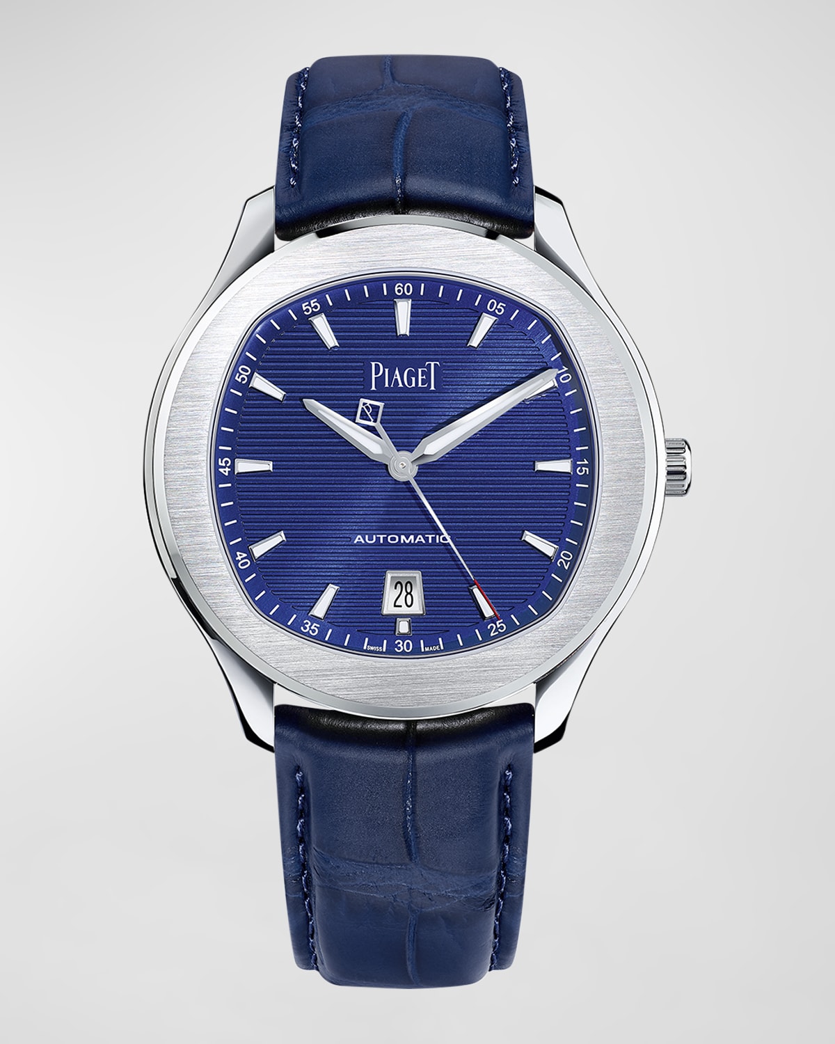 PIAGET Polo Date 42mm Stainless Steel & Black Rubber Strap Watch ...