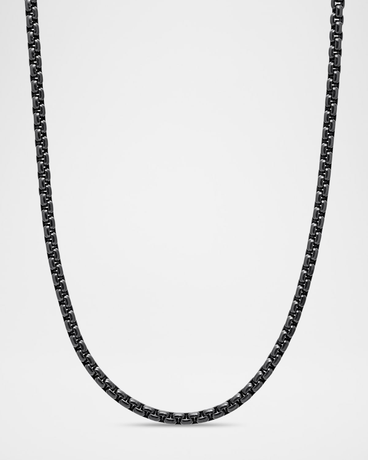 David Yurman Men's Box Chain Necklace in Darkened Stainless Steel, 4mm ...