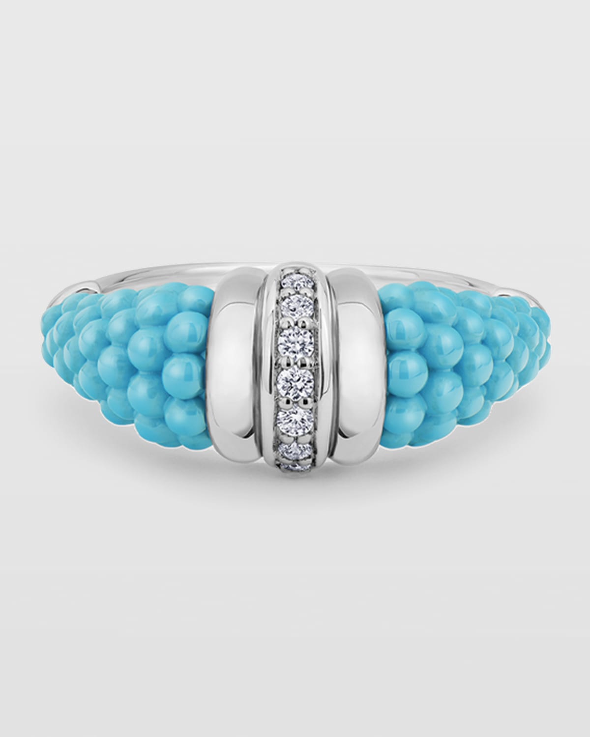 Lagos Blue Caviar Diamond Tapered Ring, 3mm | Neiman Marcus