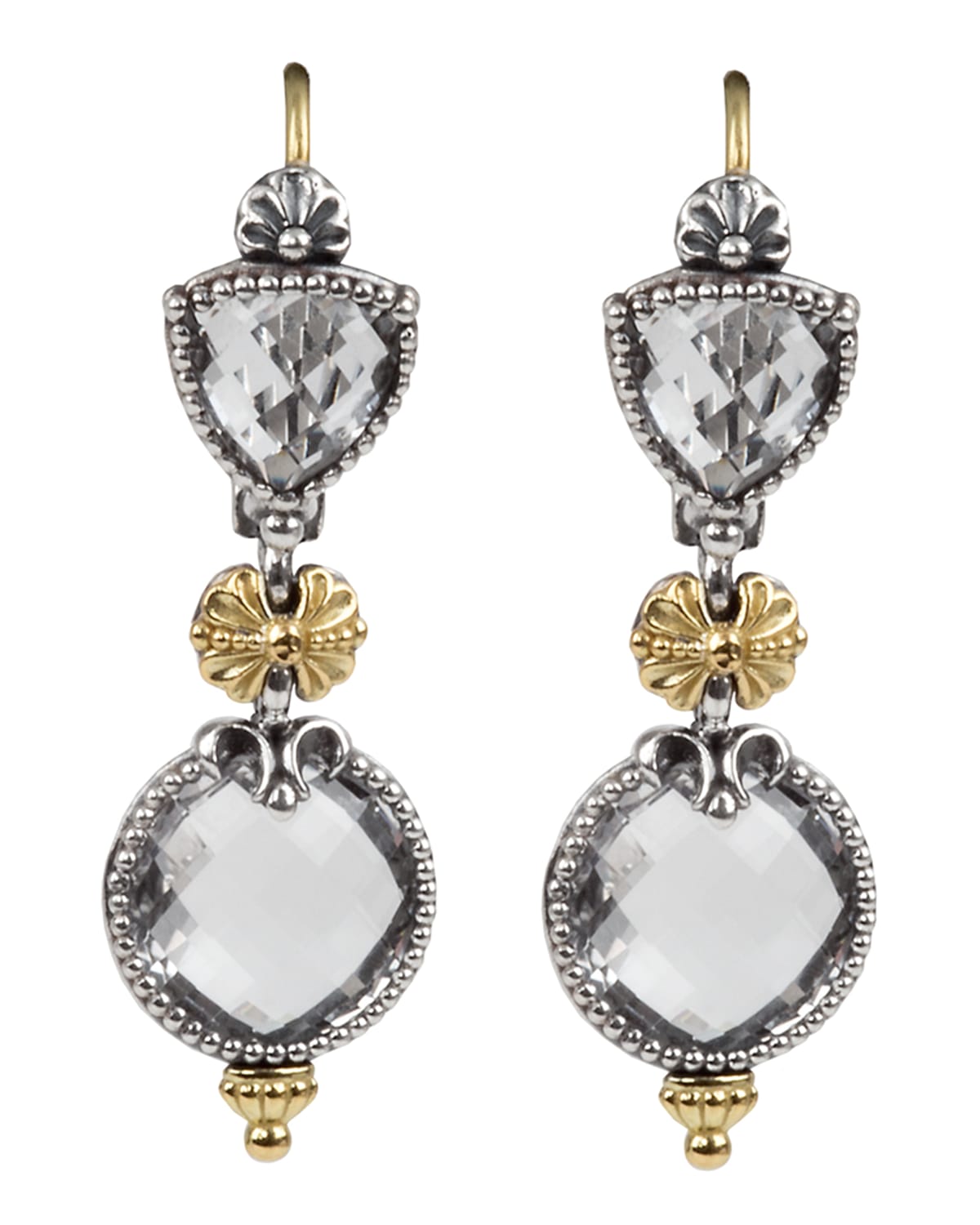 Konstantino Pythia Linear Corundum & Crystal Drop Earrings | Neiman Marcus