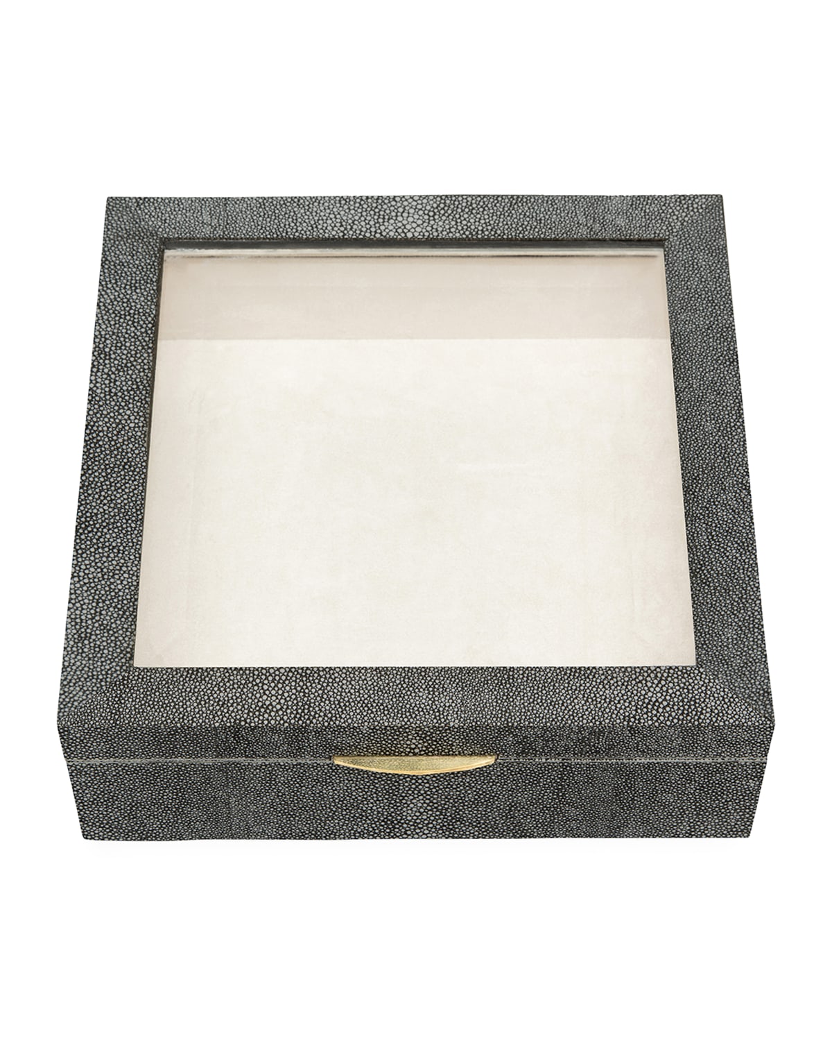 AERIN Large Blush Modern Faux-Shagreen Decorative Box | Neiman Marcus