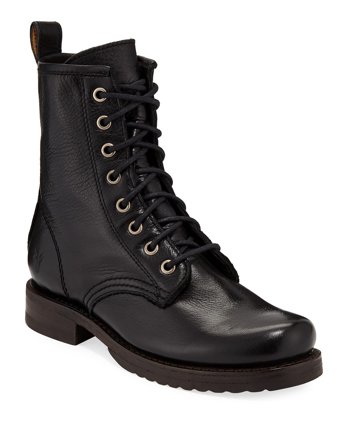 Prada Leather Zip Pocket Combat Booties | Neiman Marcus
