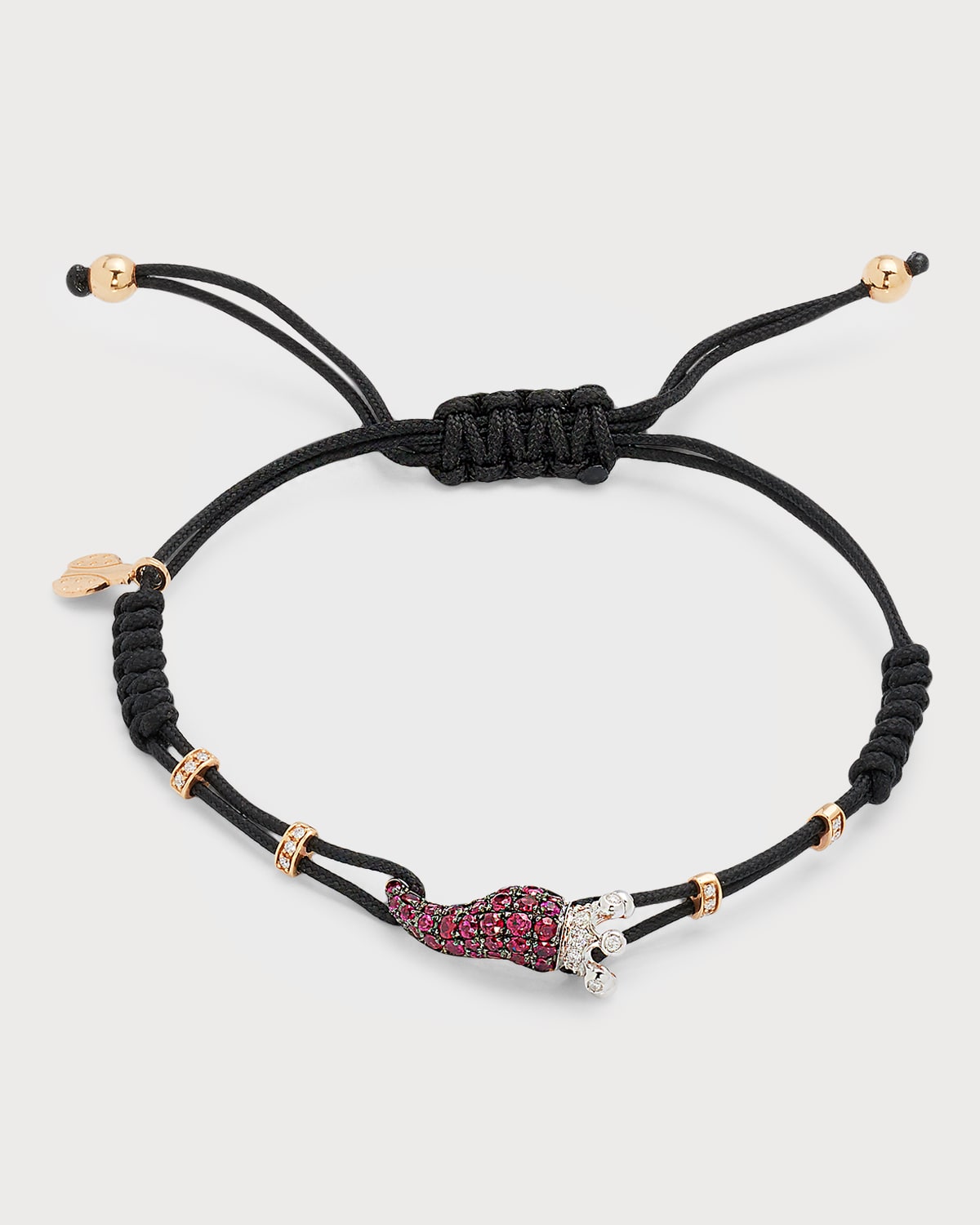 Pippo Perez 18k Ruby Heart & Diamond Arrow Pull-Cord Bracelet | Neiman ...