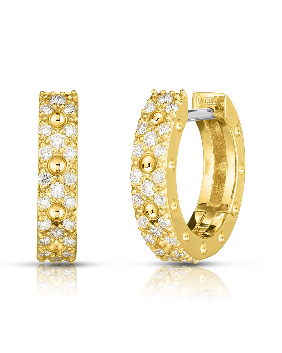 Roberto Coin Pois Moi Luna 18k Gold Huggie Hoop Earrings | Neiman Marcus