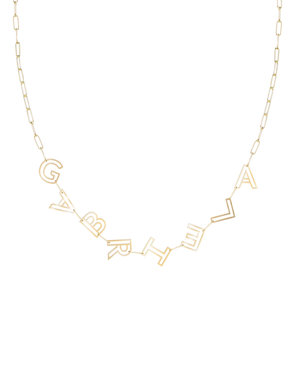 K Kane 14k Gold Chain Letter Necklace, 8 Letters | Neiman Marcus