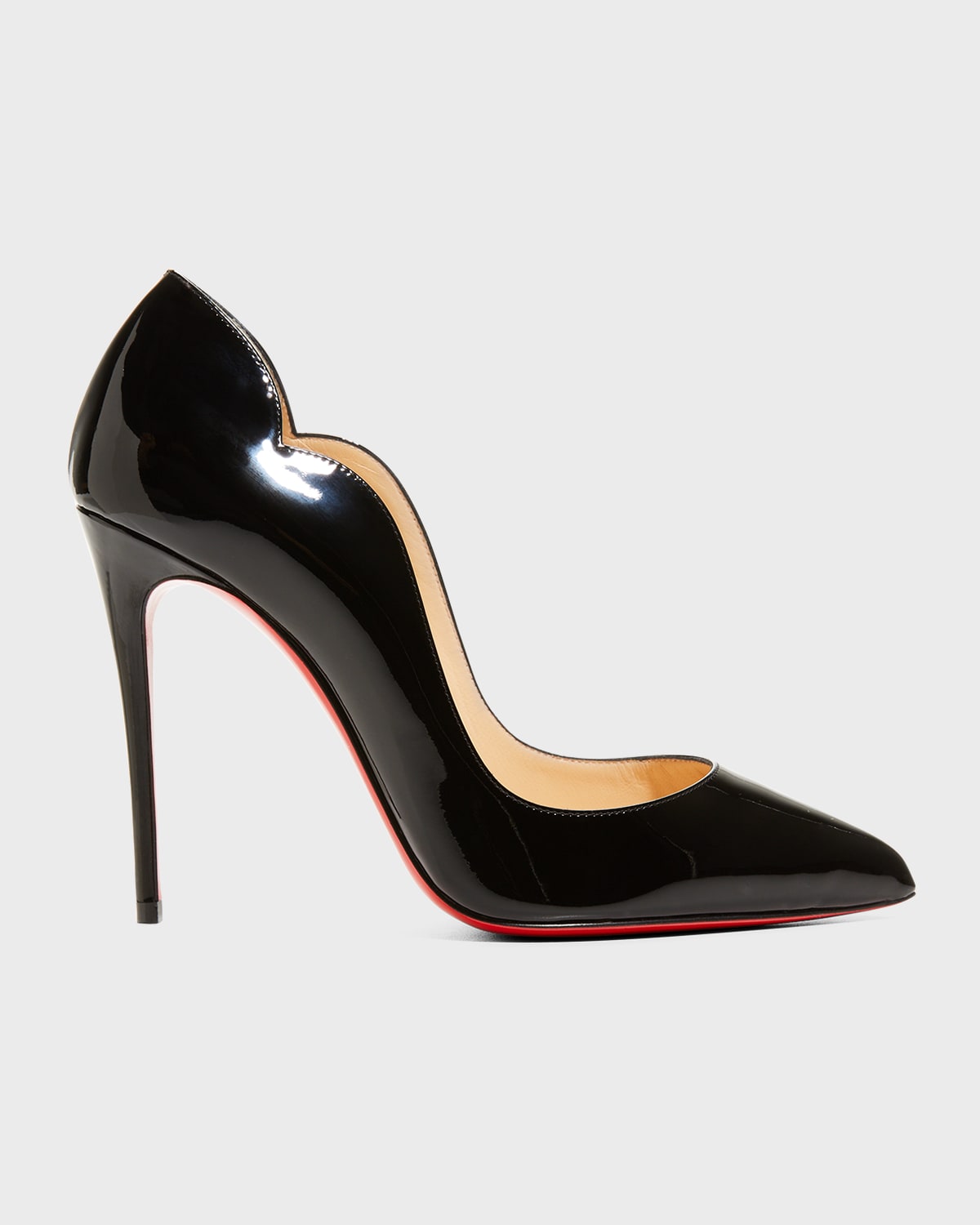 Christian Louboutin Iriza Patent 100mm Half-d'Orsay Red Sole High-Heel ...