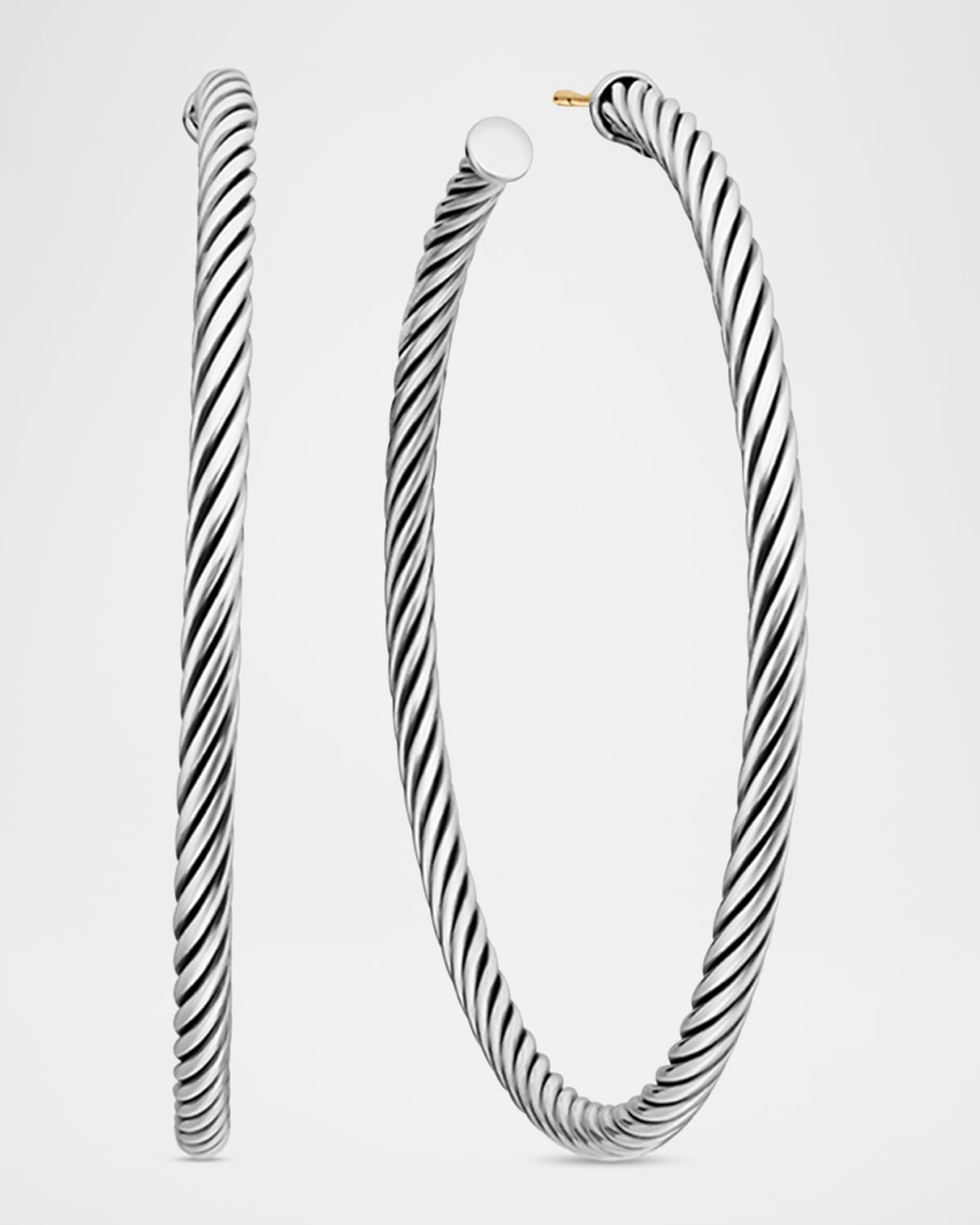 David Yurman Small Hoop Earrings w/ Pave Diamonds | Neiman Marcus