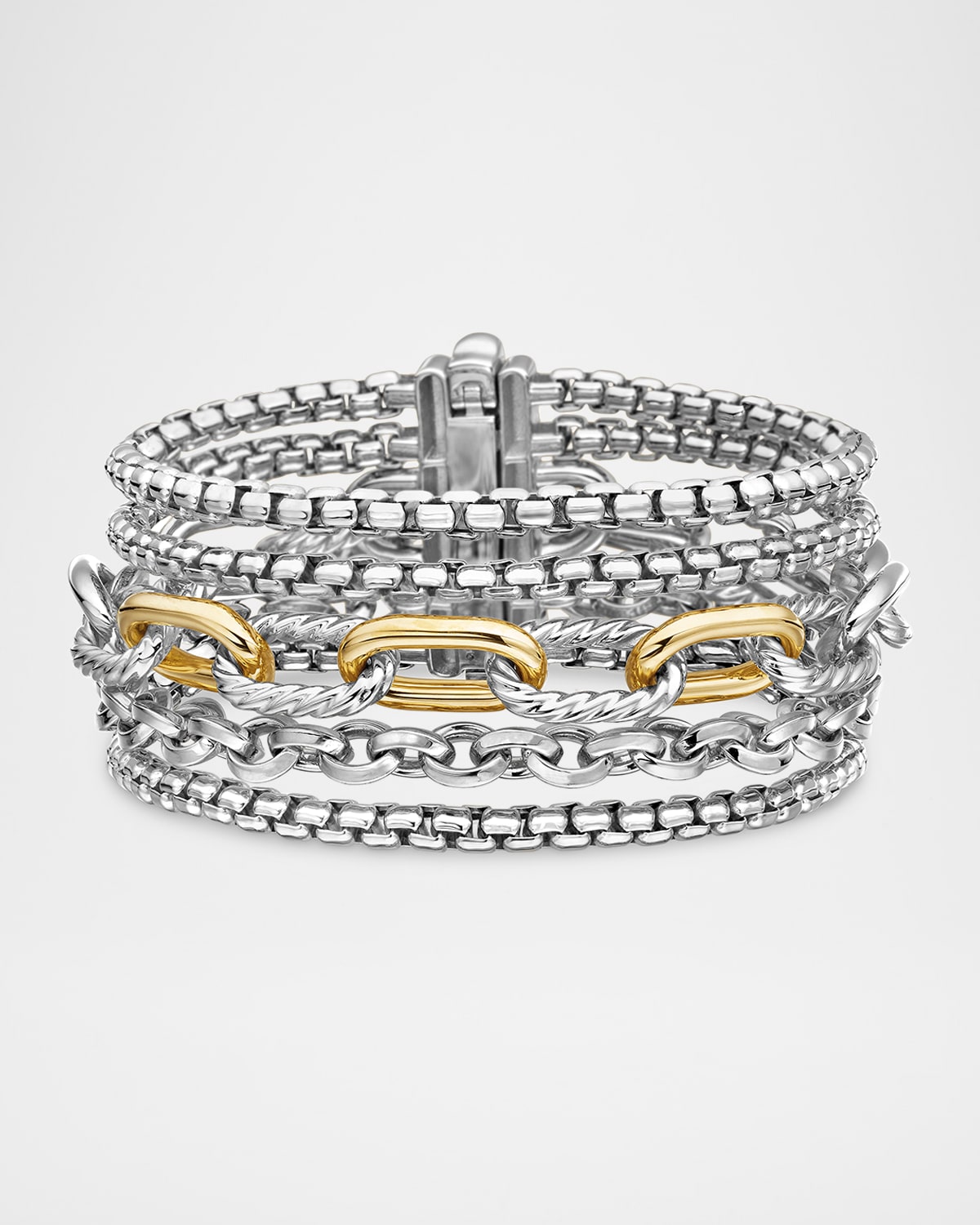 David Yurman DY Madison Multi Row Chain Bracelet with Pearls in Silver ...