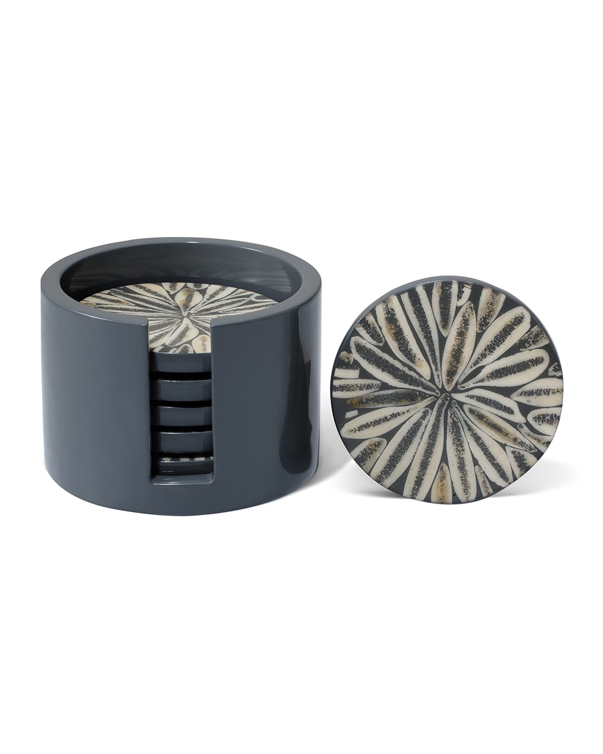 LADORADA Light Almendro 6-Coaster Set with Silver Holders | Neiman Marcus