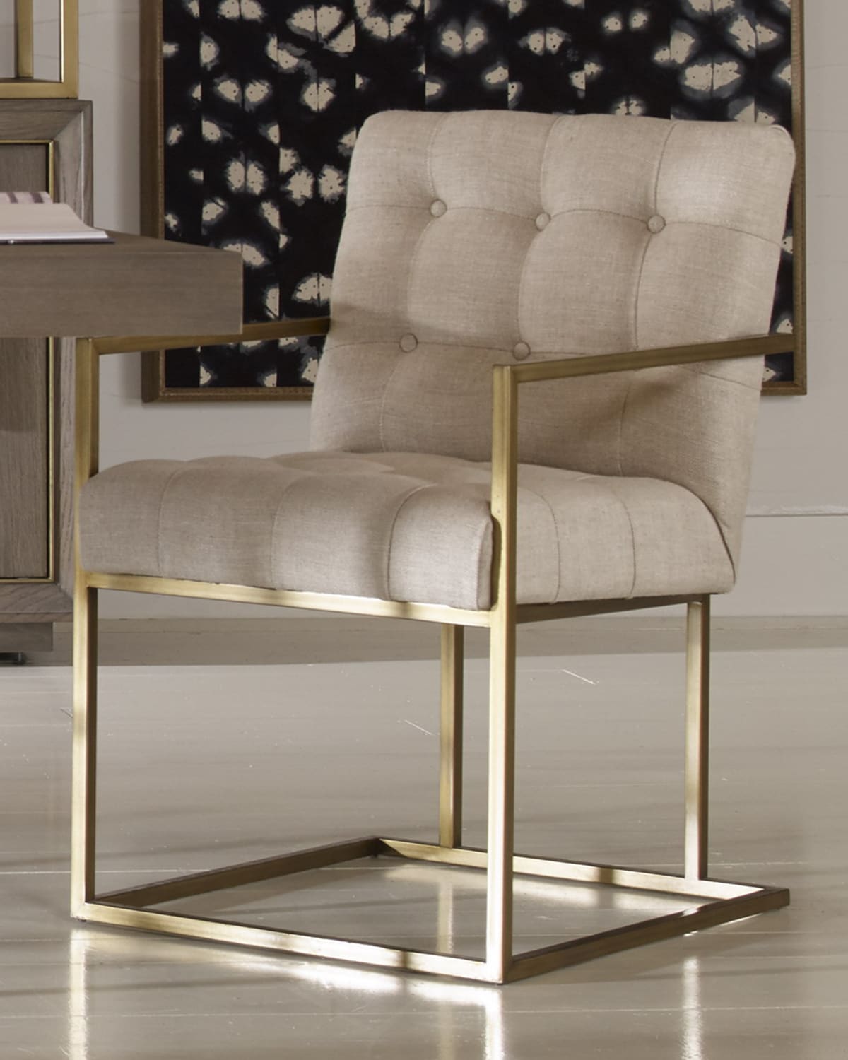 Century Furniture Kendall Metal Frame Tufted Side Chair | Neiman Marcus
