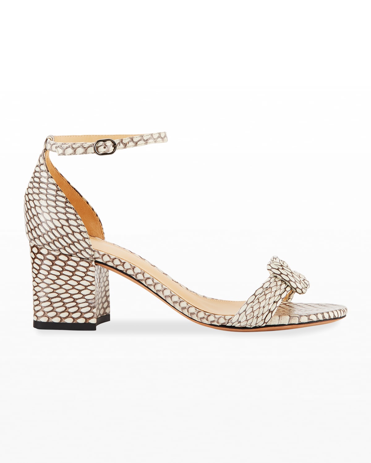 Alexandre Birman Vicky Knot Snakeskin High-Heel Sandals | Neiman Marcus