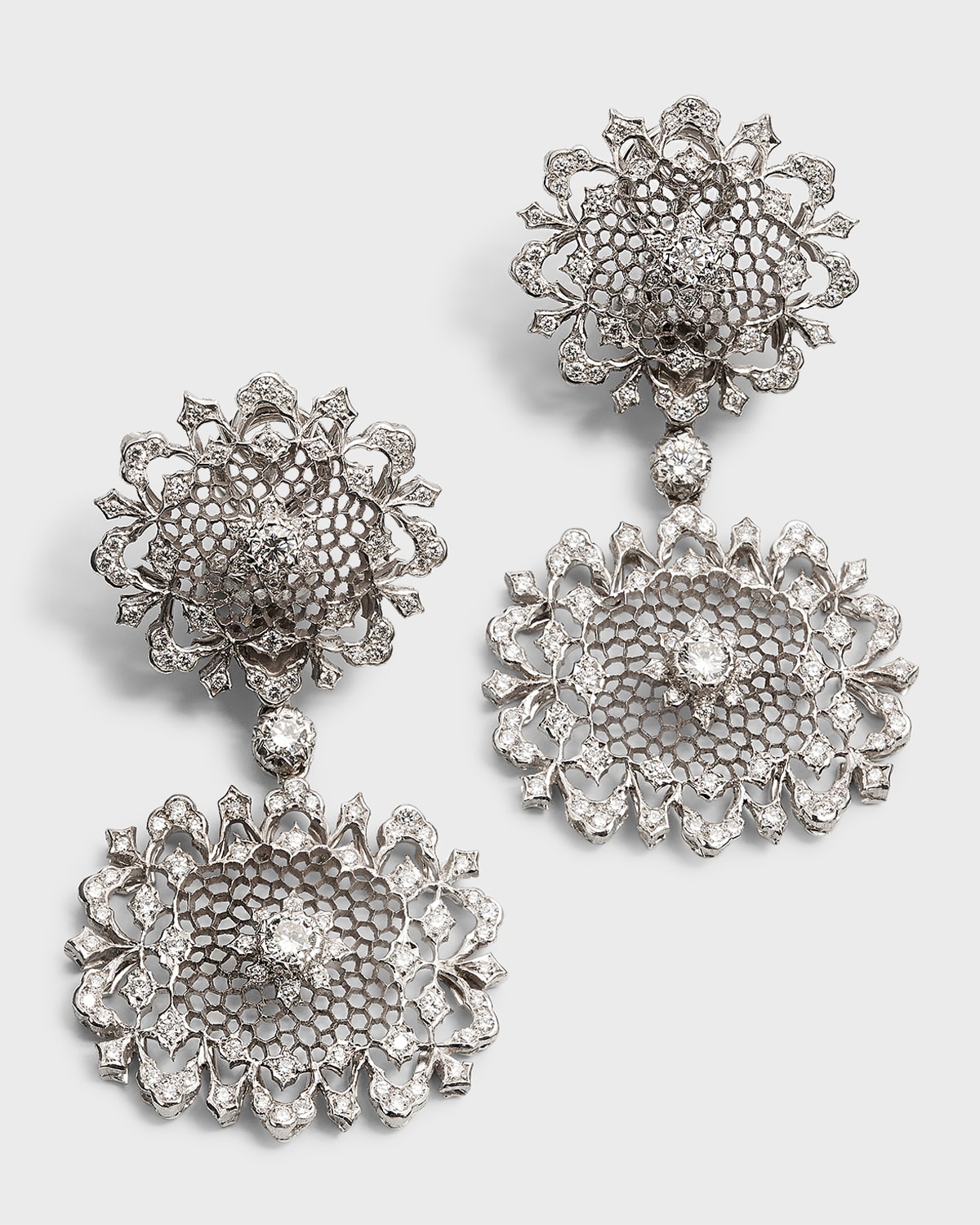 Mimi So Phoenix 18k White Gold Diamond Wavy Earrings | Neiman Marcus