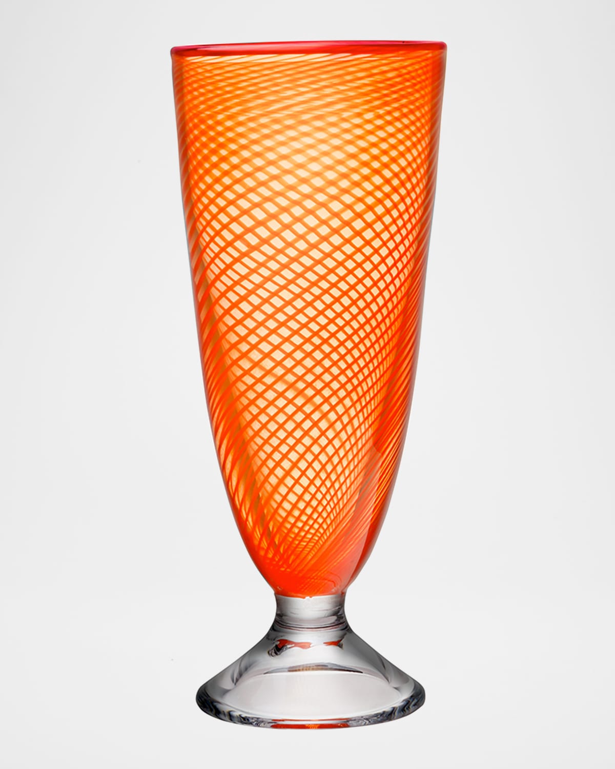 Kosta Boda Large Vase with Red Rim | Neiman Marcus