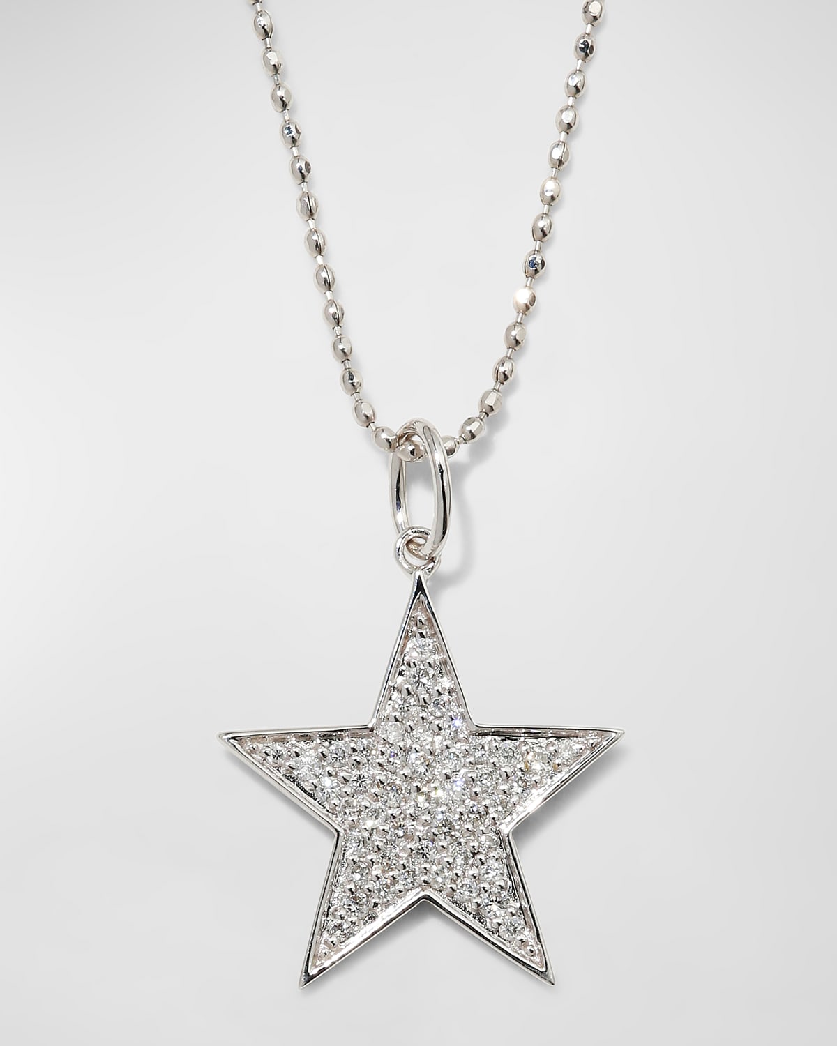 Heera Moti 14K White Gold Pave Diamond Curb Chain Necklace, 18"L ...