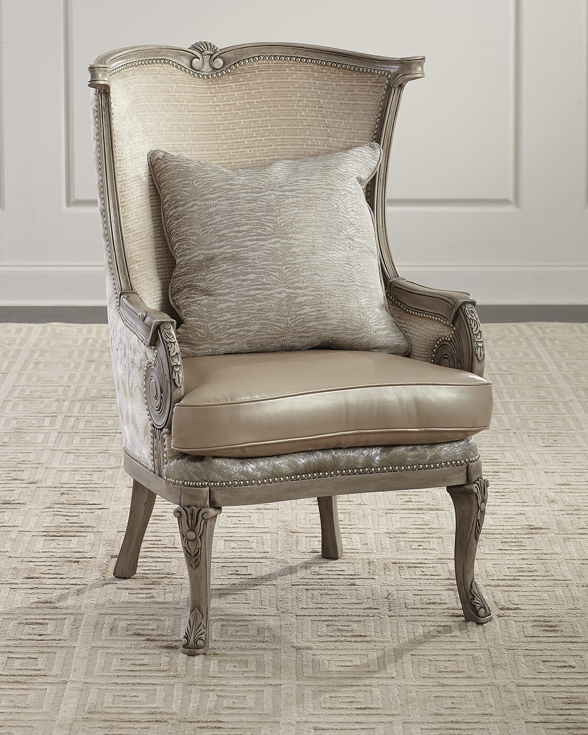 Massoud Audra Wing Chair | Neiman Marcus