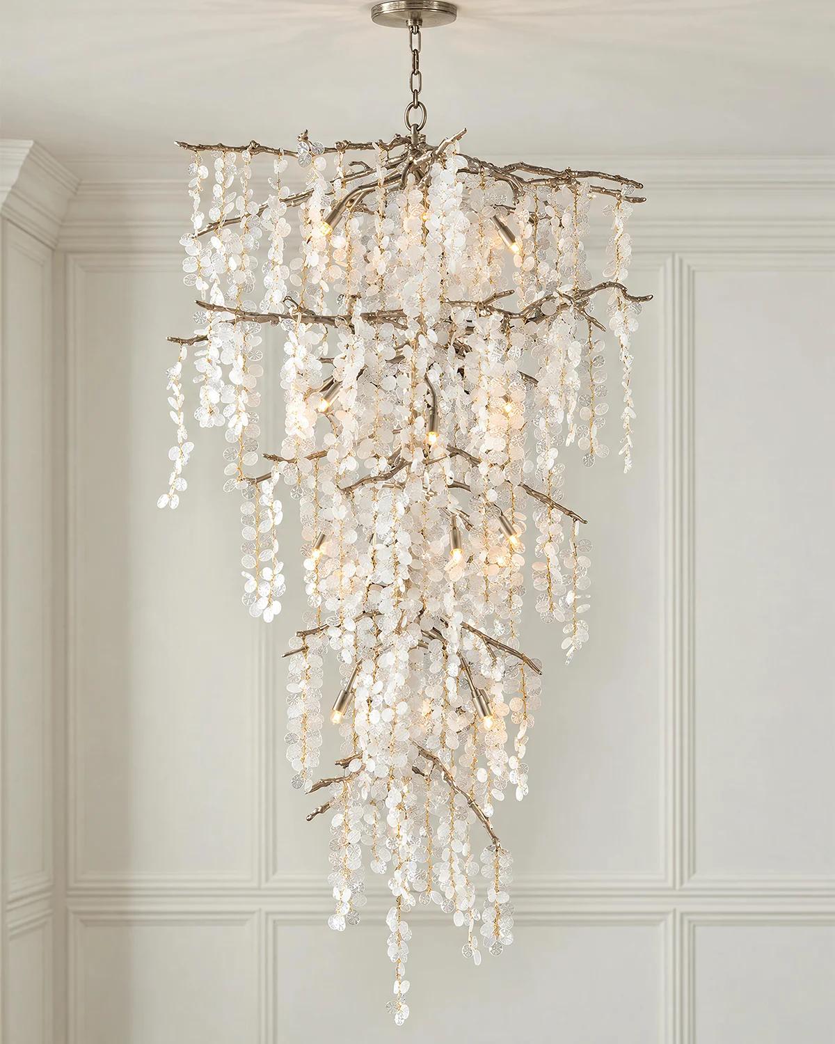 John-Richard Collection Glass Leaf 26-Light Chandelier | Neiman Marcus
