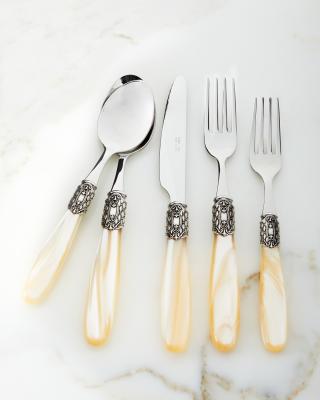 Neiman Marcus 20-Piece Victoria Shine Flatware Set, White | Neiman Marcus