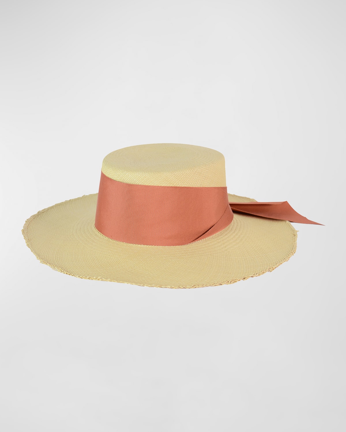Sensi Studio Straw Extra-Long Brim Hat With Bow Band | Neiman Marcus