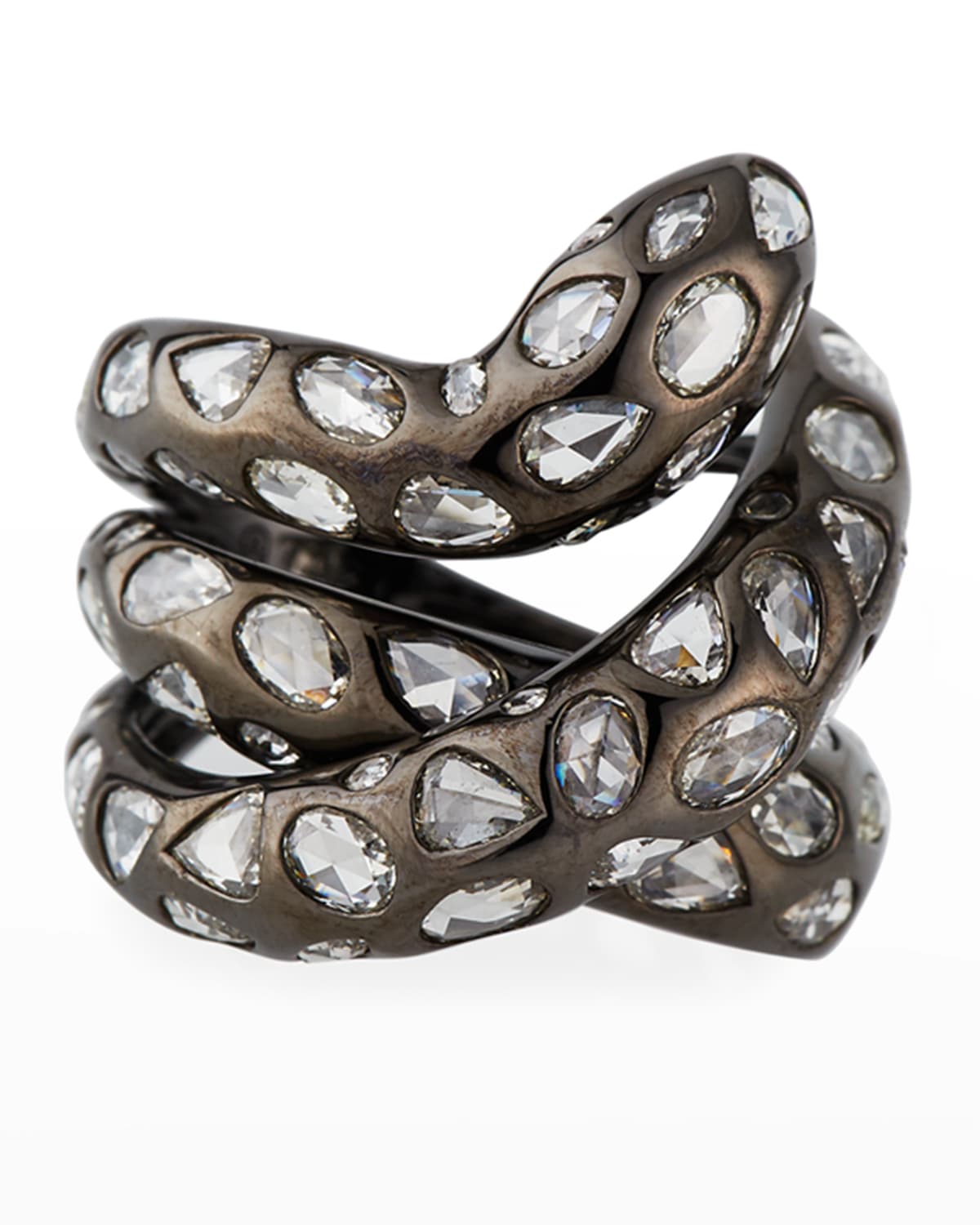 Etho Maria 18k White Gold Diamond and White Ceramic Ring, Size 8 ...