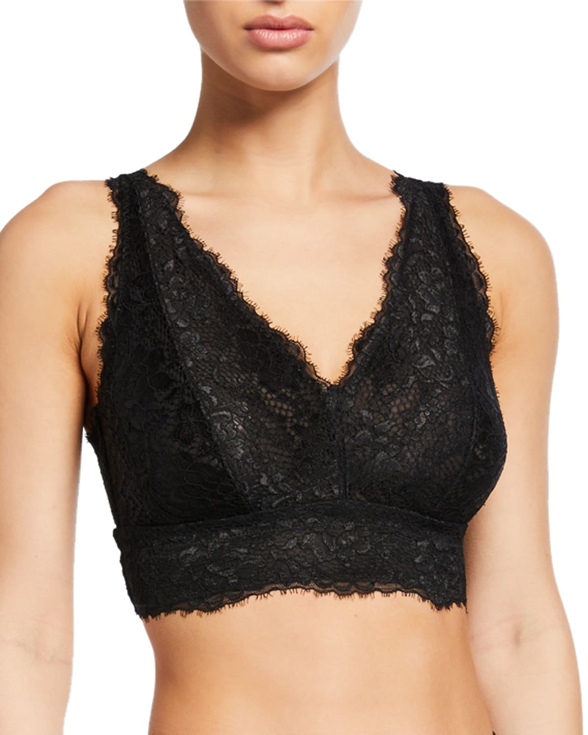 Cosabella Pret A Porter Long-Line Lace Triangle Bralette | Neiman Marcus