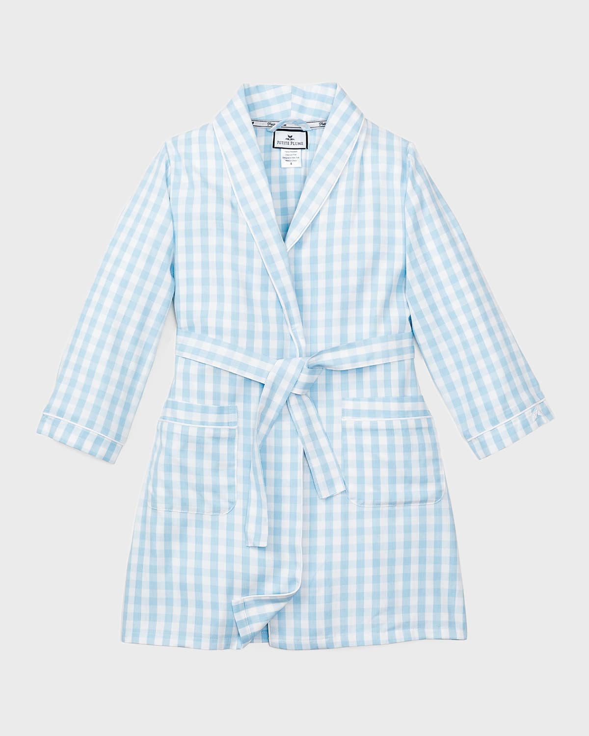 Petite Plume Gingham Robe, Size 2-14 | Neiman Marcus