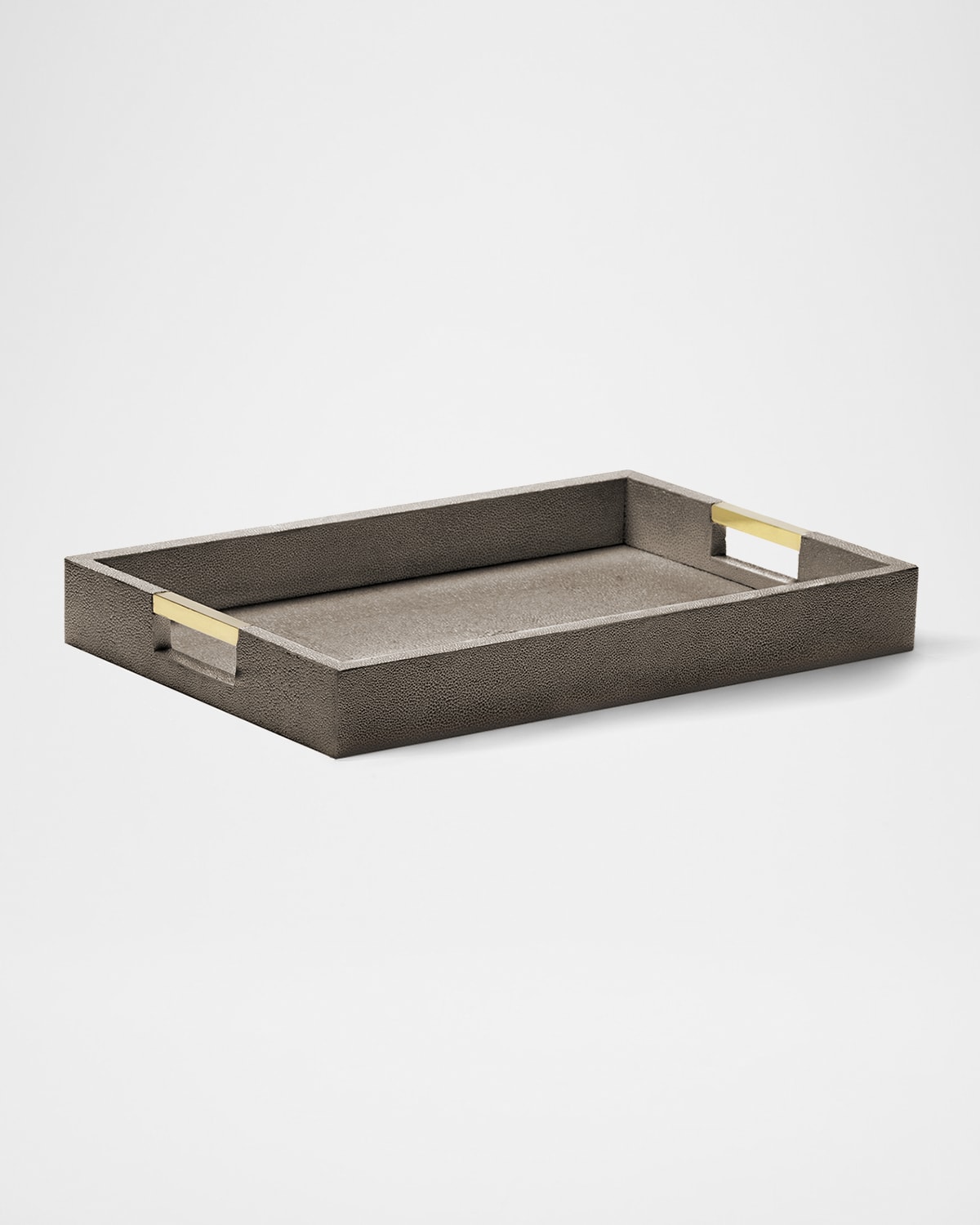 AERIN Modern Chocolate Faux-Shagreen Tray | Neiman Marcus