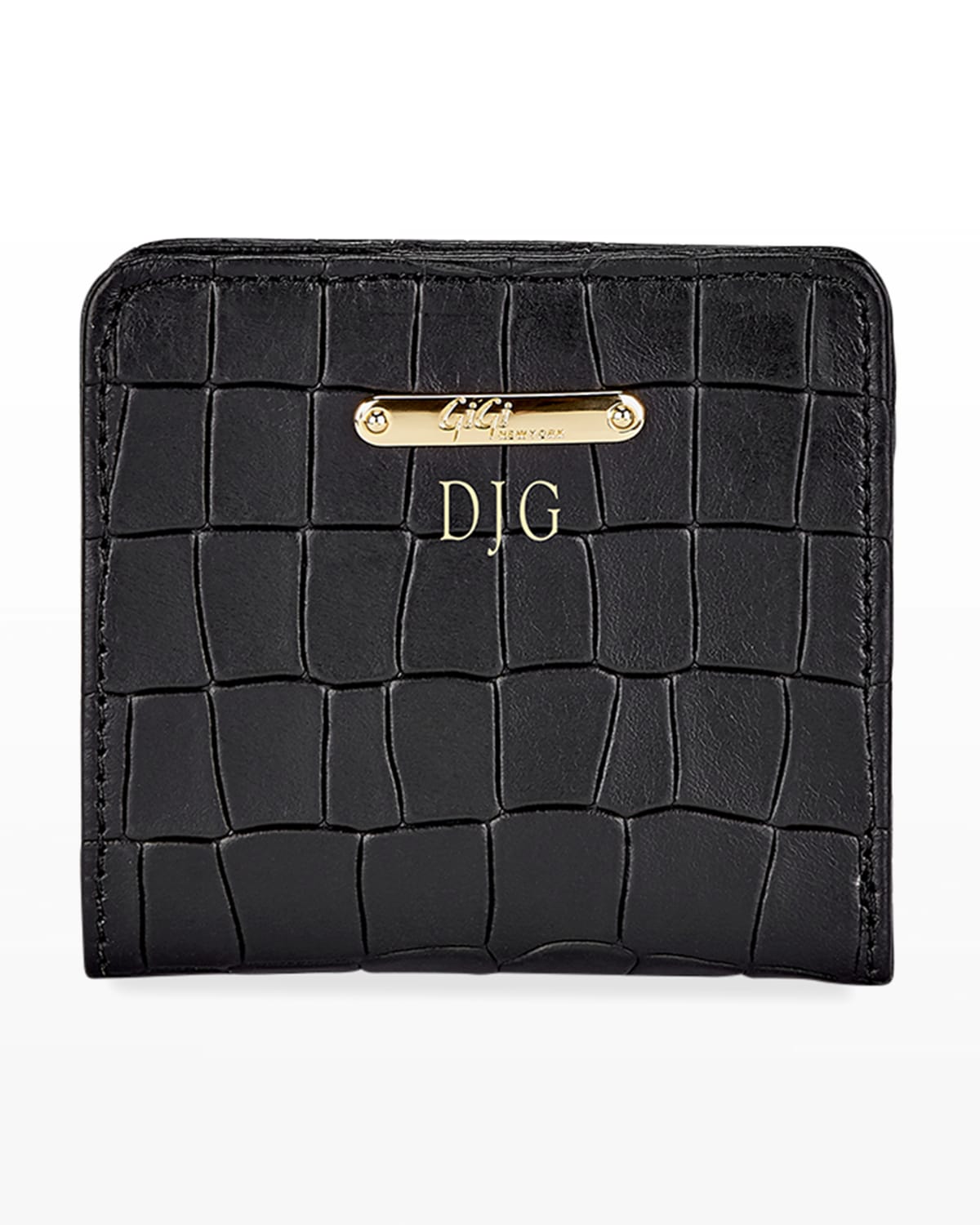 Gigi New York Python-Embossed Leather Mini Folding Wallet | Neiman Marcus