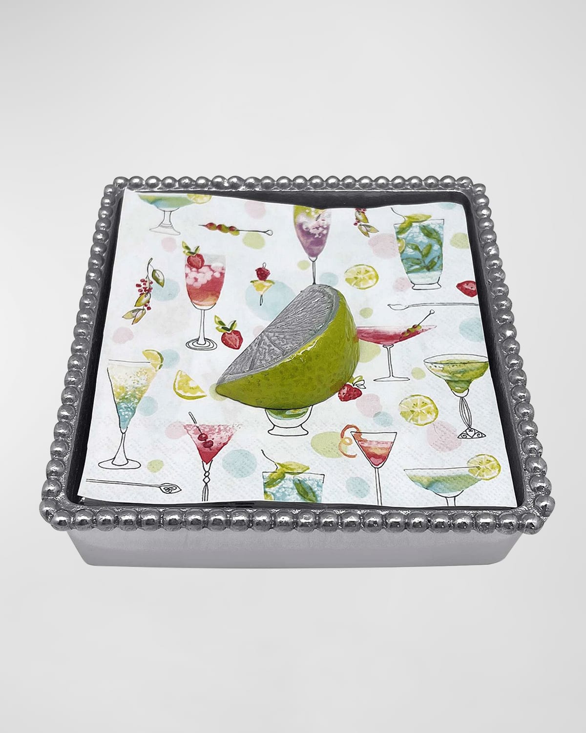 Mariposa Green Lime Wedge Beaded Napkin Box Set | Neiman Marcus