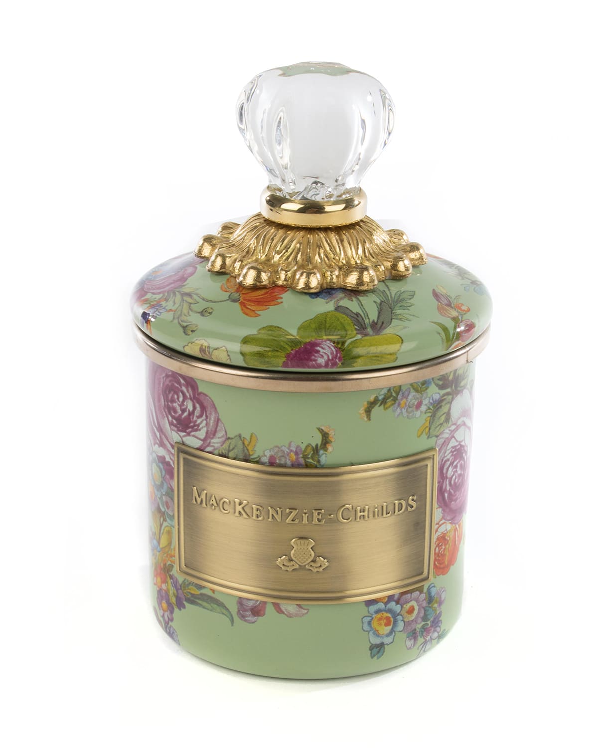 MacKenzie-Childs Flower Market Black Mini Canister | Neiman Marcus