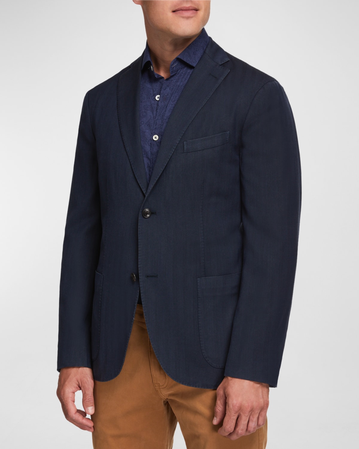 Robert Graham Men's Ascari Floral-Print Two-Button Jacket | Neiman Marcus