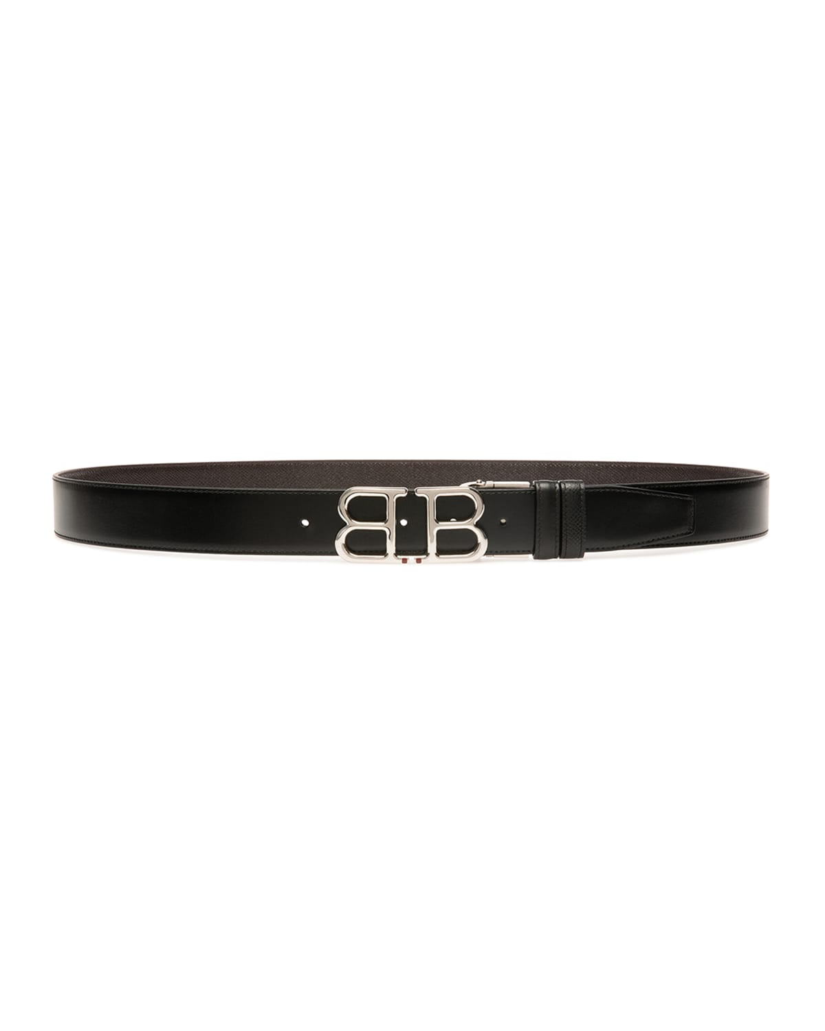 Balenciaga Men's BB-Logo Leather Belt | Neiman Marcus