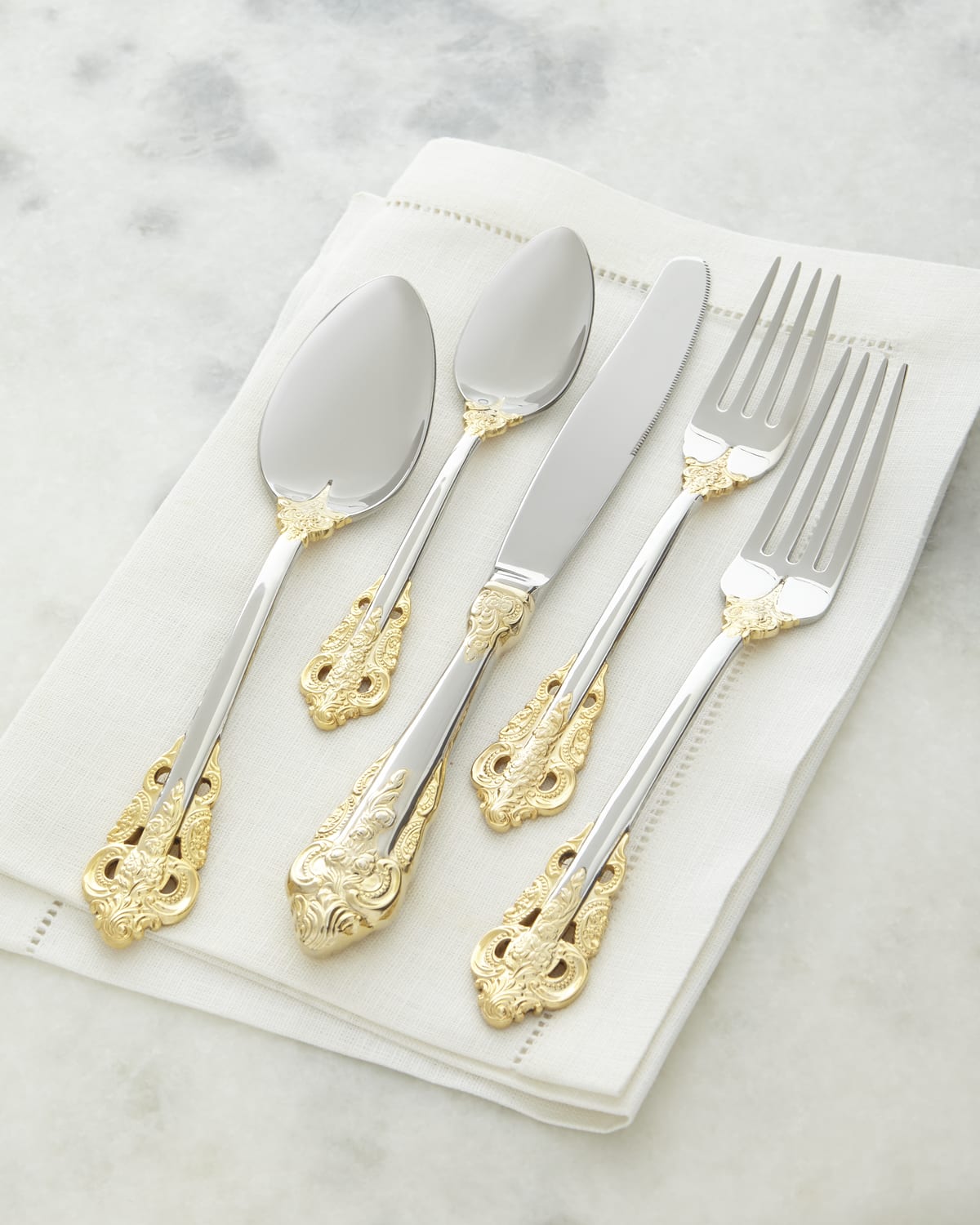 Godinger 20-Piece Gold Accent Butterfly Flatware Set | Neiman Marcus