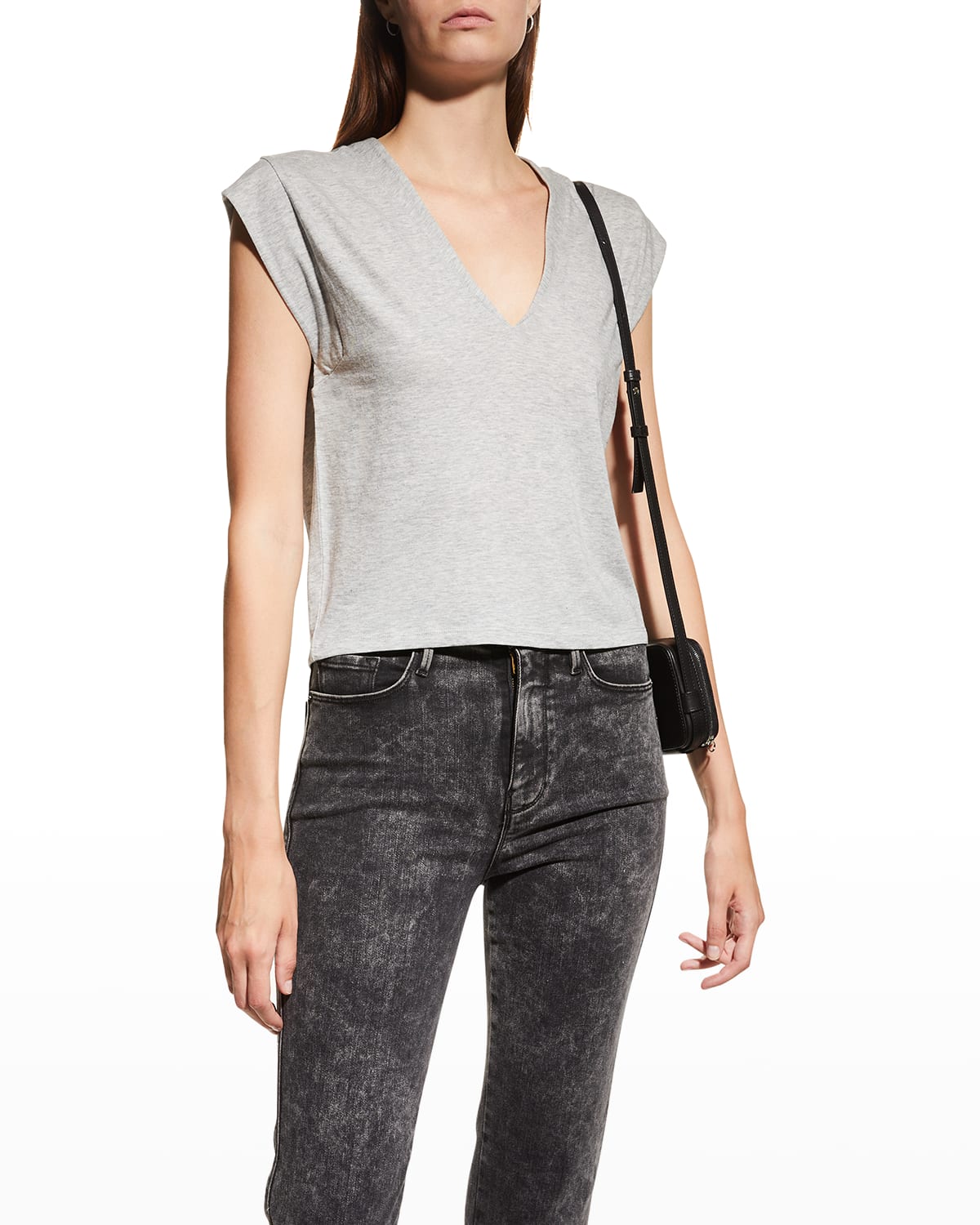 Skin Easy V-Neck Cotton Tee | Neiman Marcus