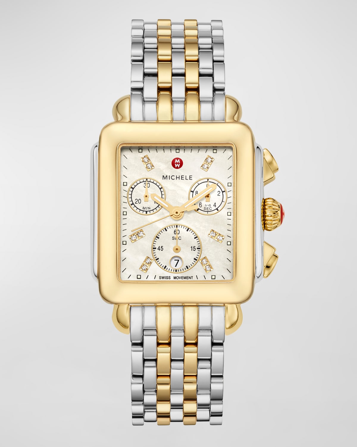 MICHELE Deco Madison Two-Tone Diamond-Dial Watch | Neiman Marcus