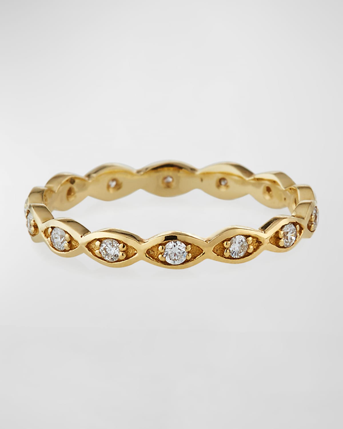 Sydney Evan Yellow Gold Diamond Evil Eye Ring with Emerald Center ...