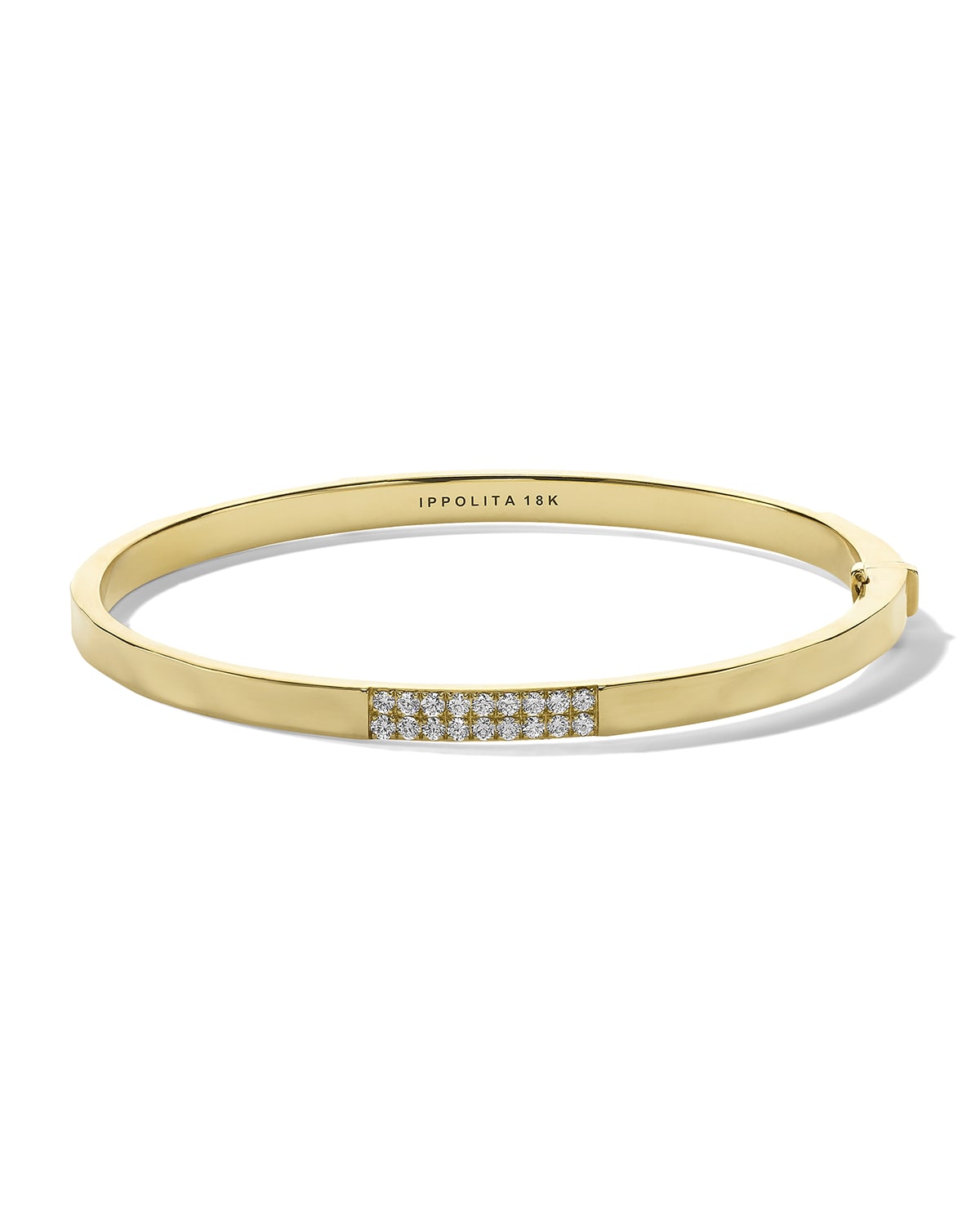 Ippolita 28-Stone Hinged Bangle in 18K Gold with Diamonds | Neiman Marcus