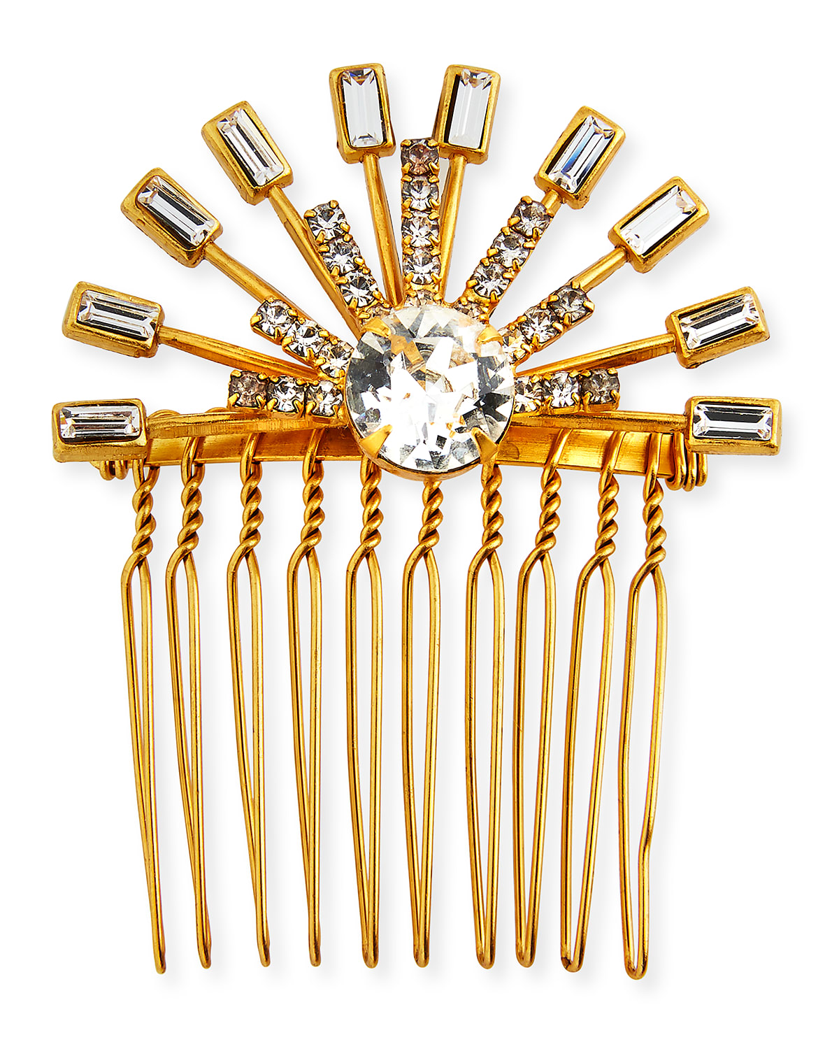 Ben-Amun Floral Crystal Leaf Hair Comb | Neiman Marcus