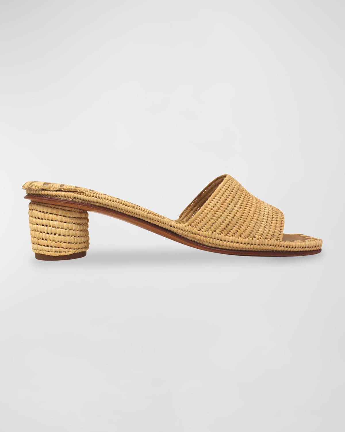 Carrie Forbes Woven Raffia Flat Slide Sandals | Neiman Marcus