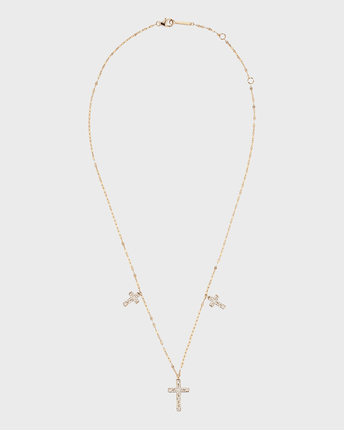 LANA 14K Yellow Gold Flawless Triple Mini Cross Charm Necklace | Neiman ...