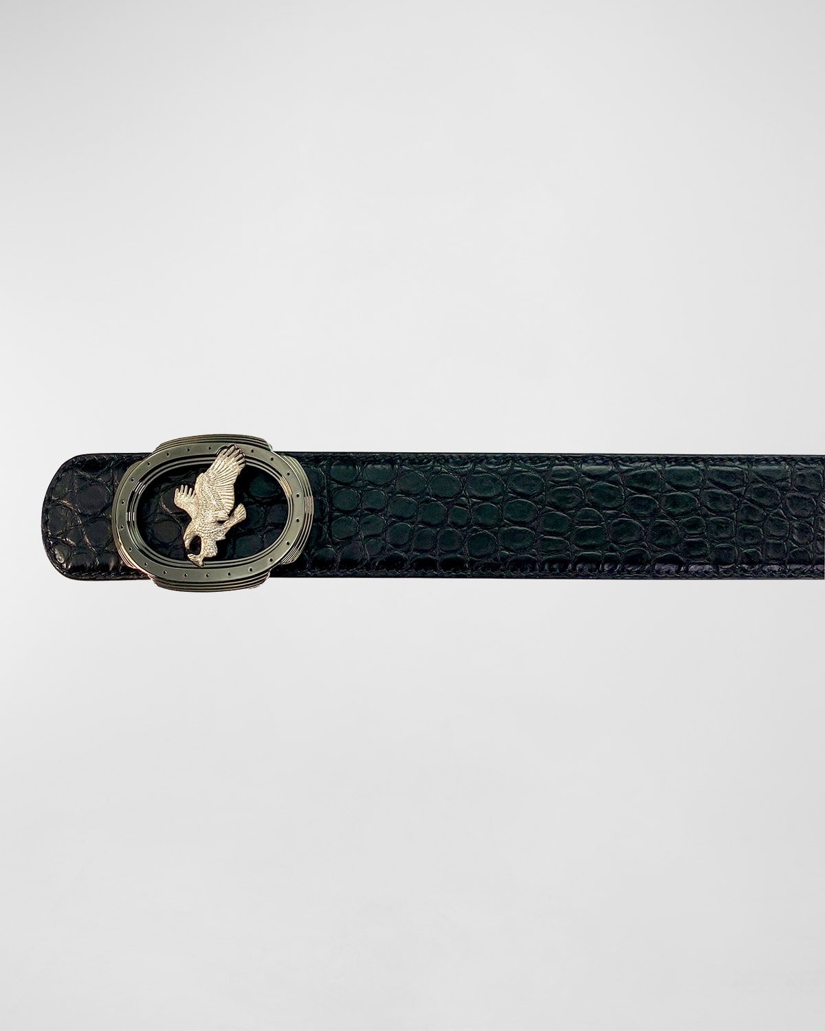 Stefano Ricci Men's Signature Eagle Crocodile Leather Belt | Neiman Marcus