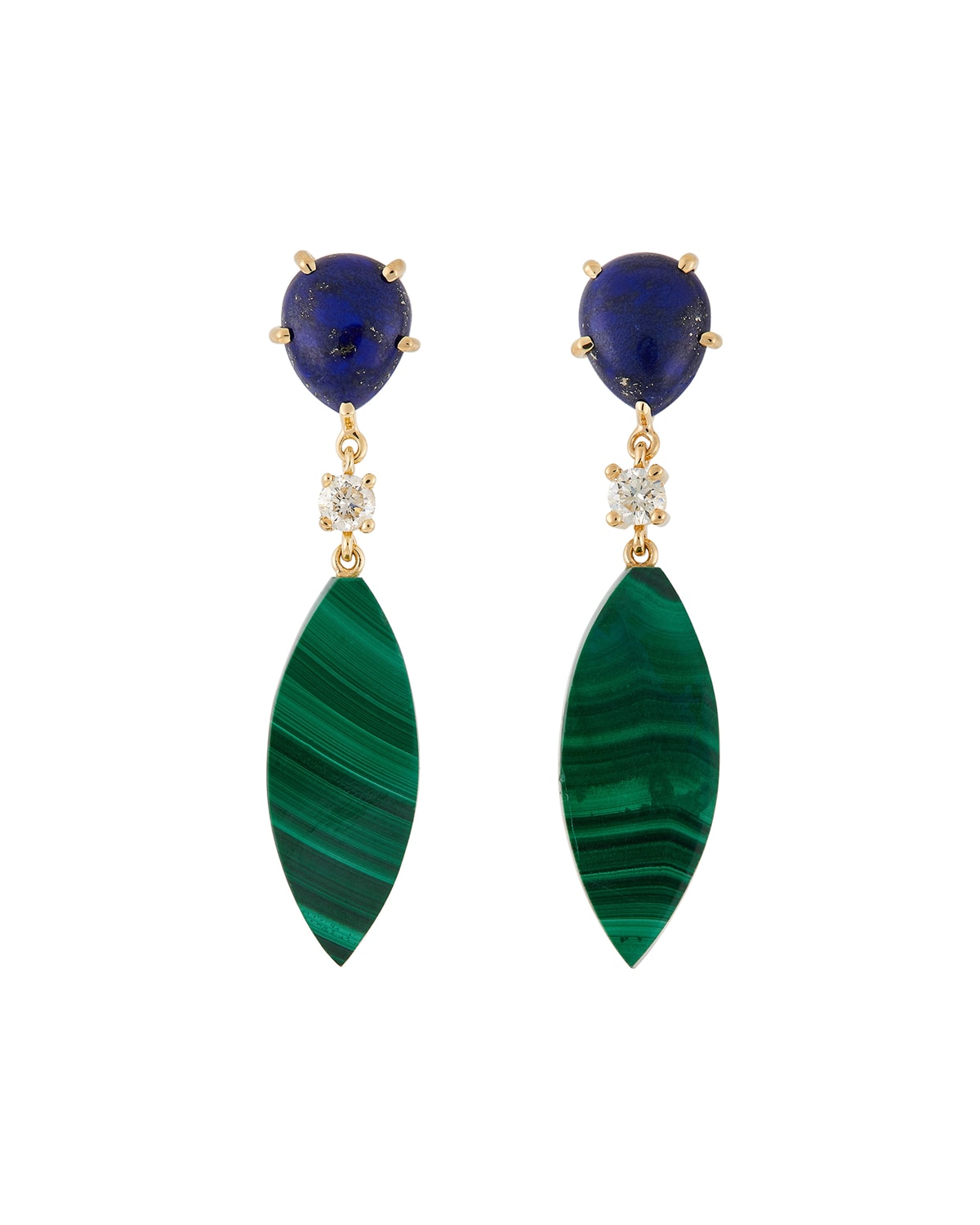 Jan Leslie 18k Bespoke 2-Tier One-of-a-Kind Luxury Earrings w/ Lapis ...