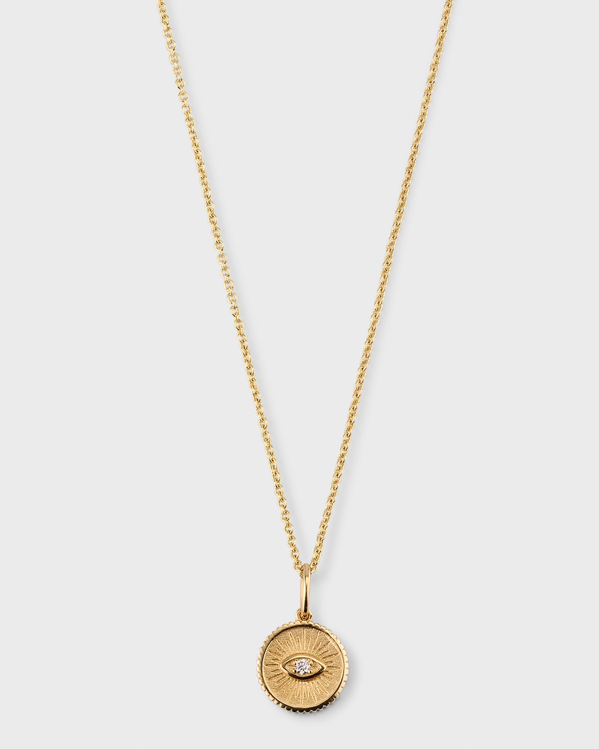 Sydney Evan Small Diamond Evil Eye Medallion Necklace | Neiman Marcus