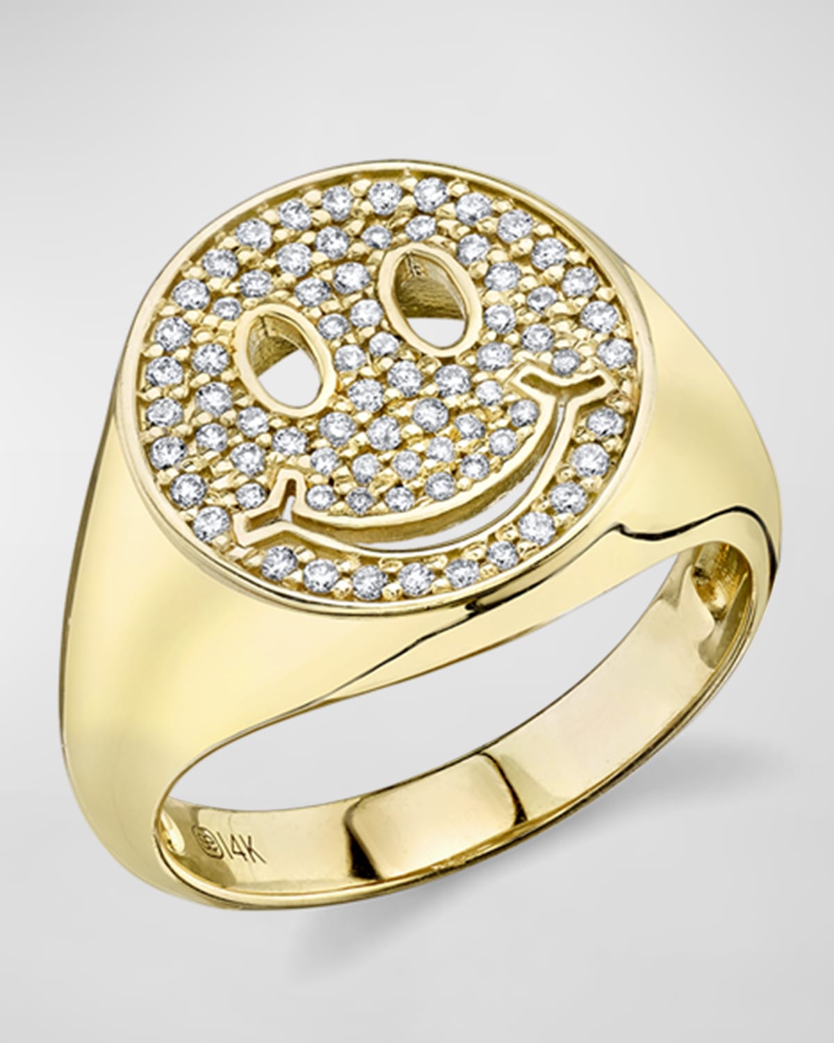 David Webb 18k White Enamel & Diamond Hero Ring, Size 6.5 | Neiman Marcus