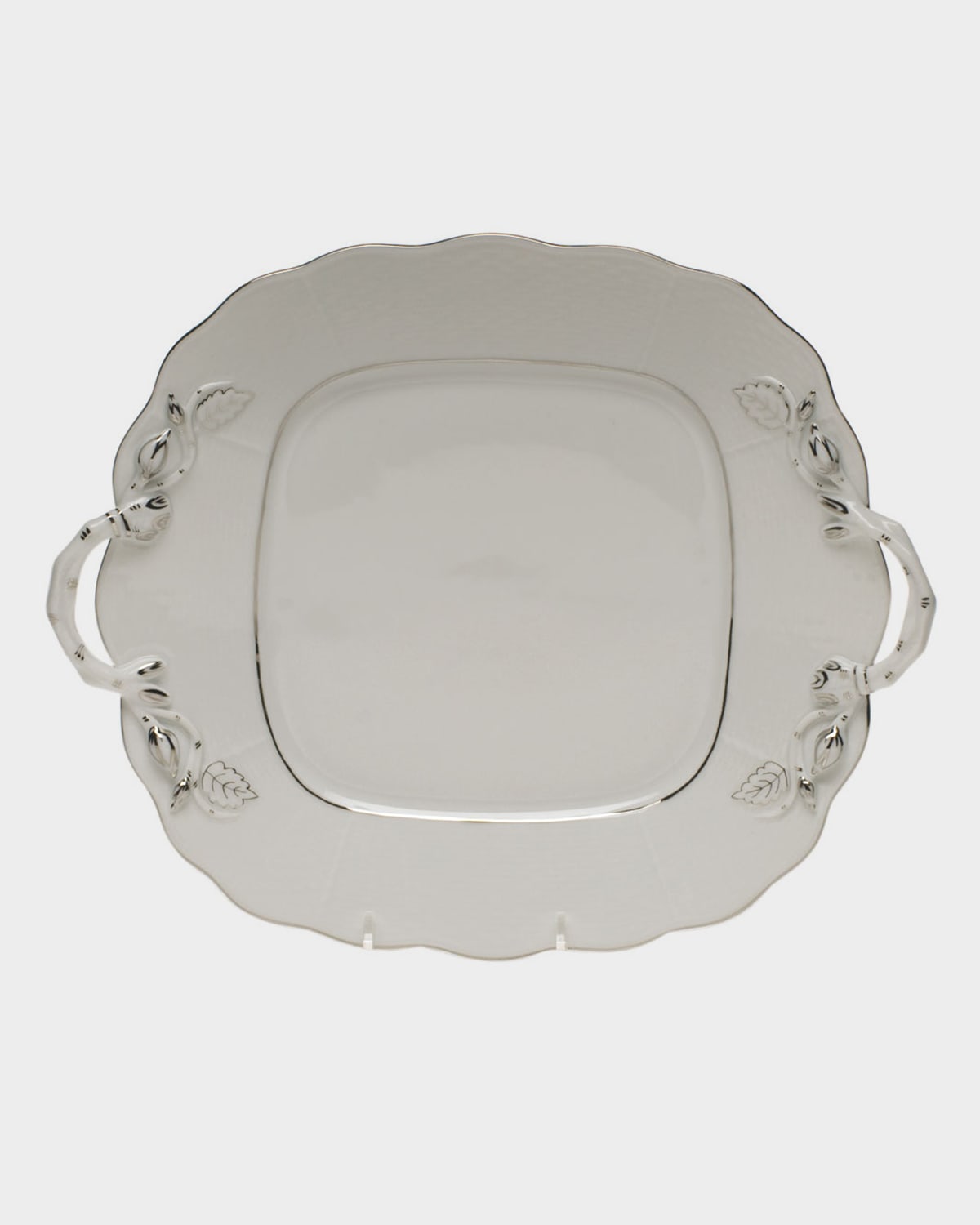 Herend Rothschild Bird Green Square Cake Plate with Handles | Neiman Marcus