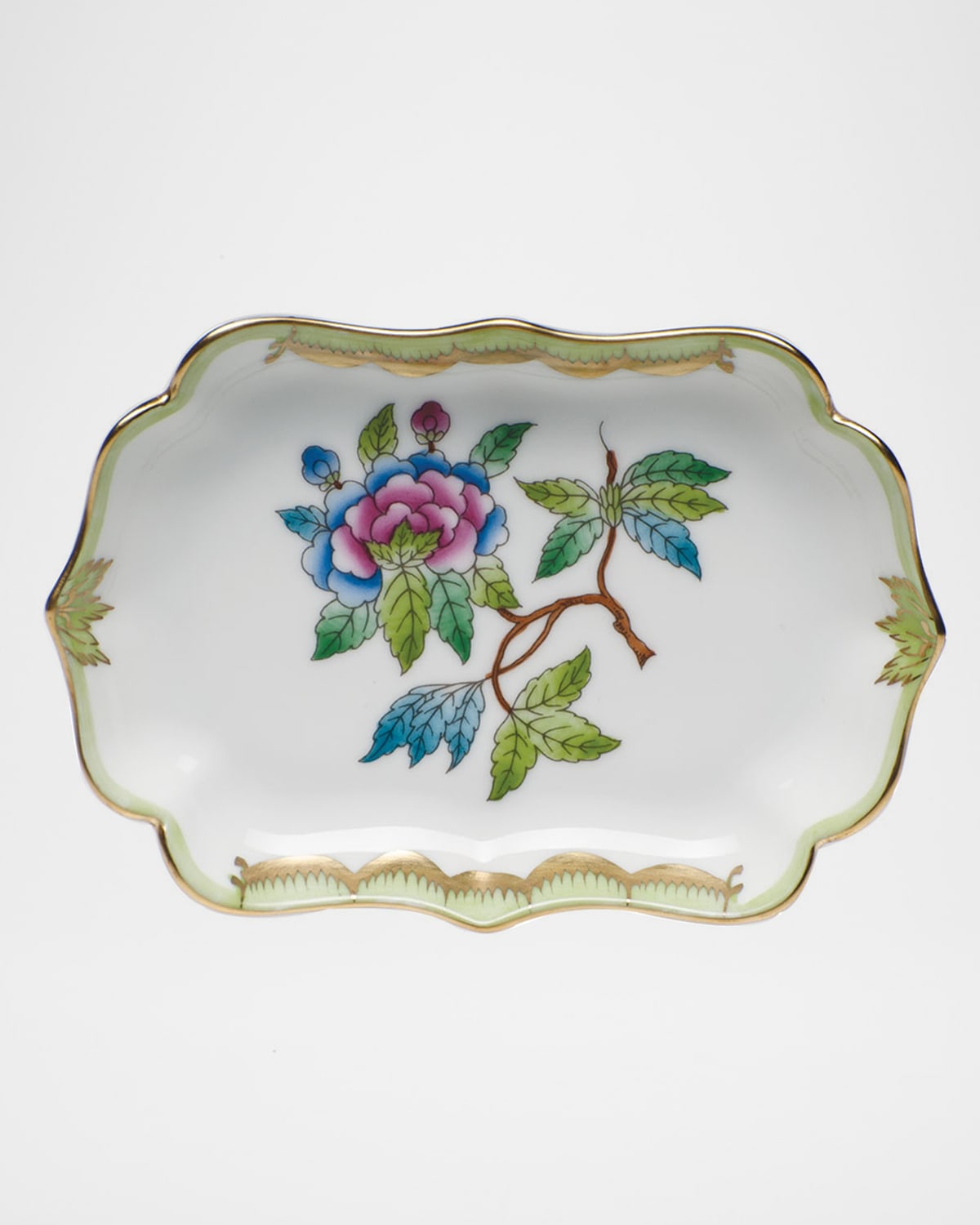 Herend Rothschild Bird Scalloped Tray | Neiman Marcus