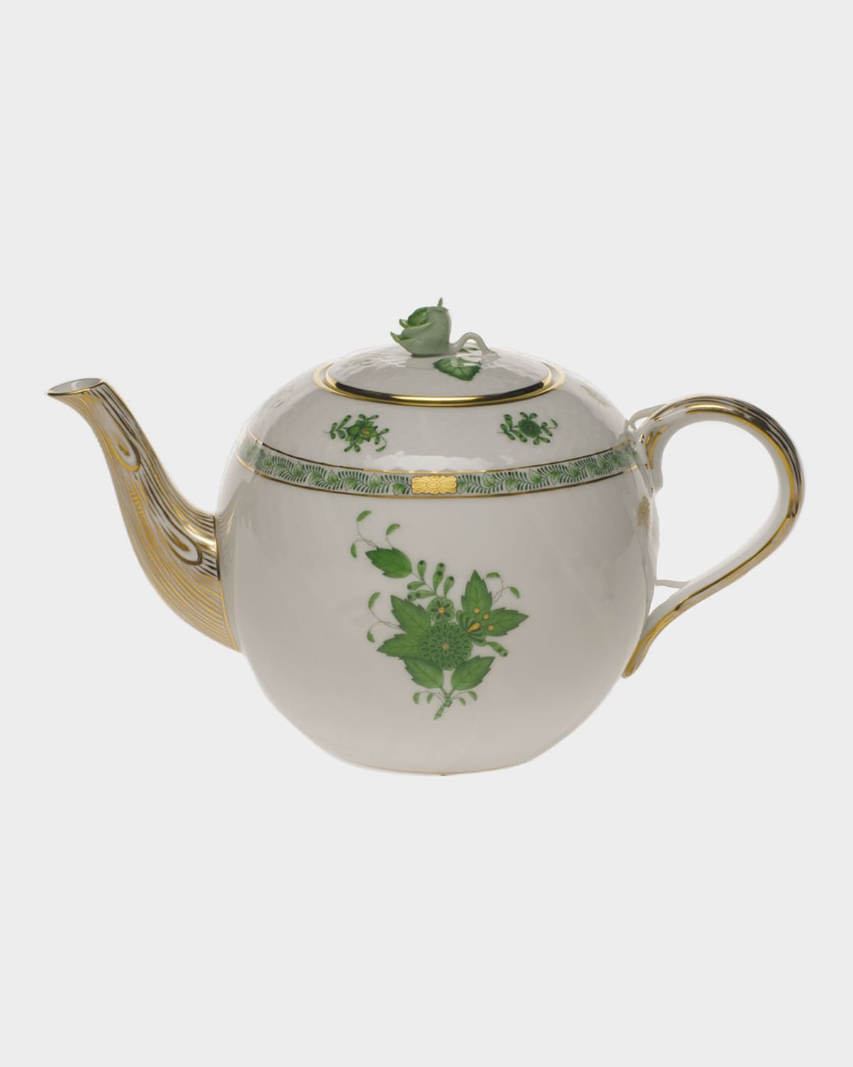 Herend Chinese Bouquet Rust Teapot with Rose | Neiman Marcus