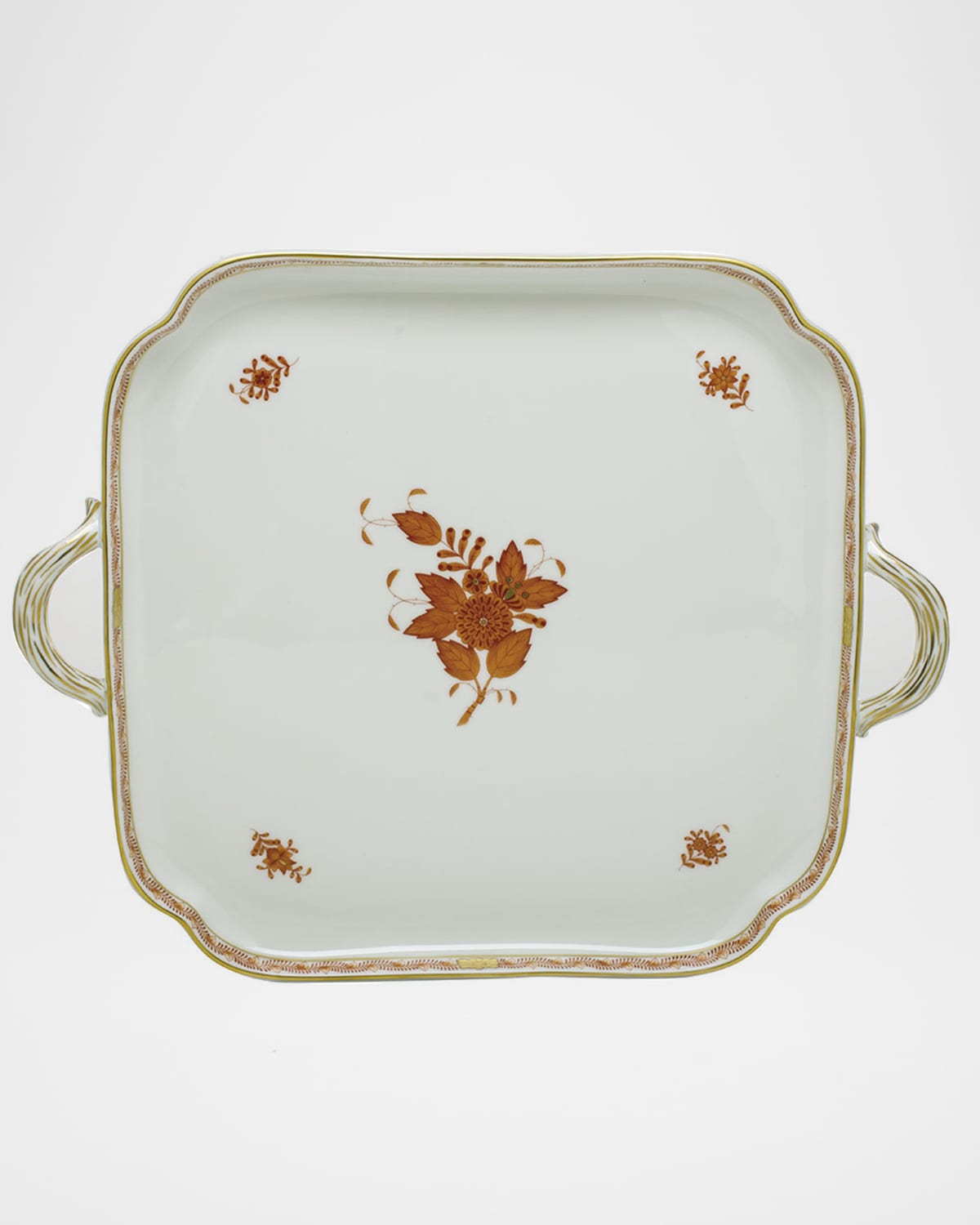 Herend Queen Victoria Square Tray with Handles | Neiman Marcus