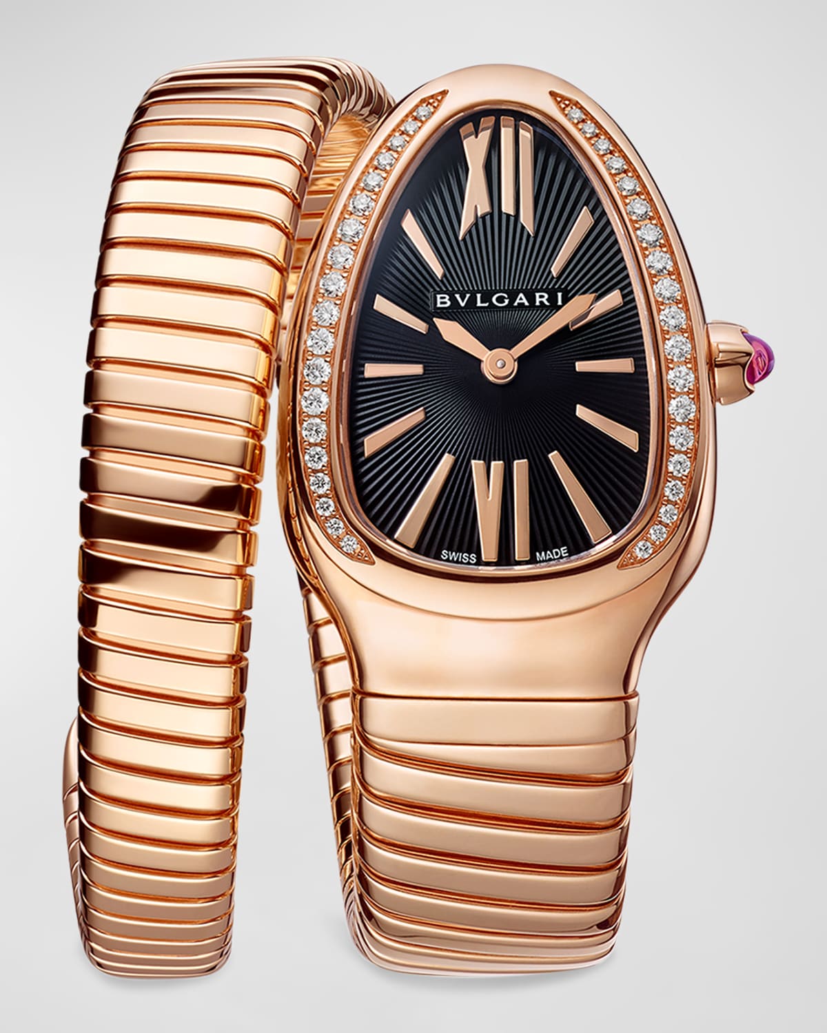 BVLGARI 35mm Serpenti Tubogas Spiral Watch, Rose Gold | Neiman Marcus