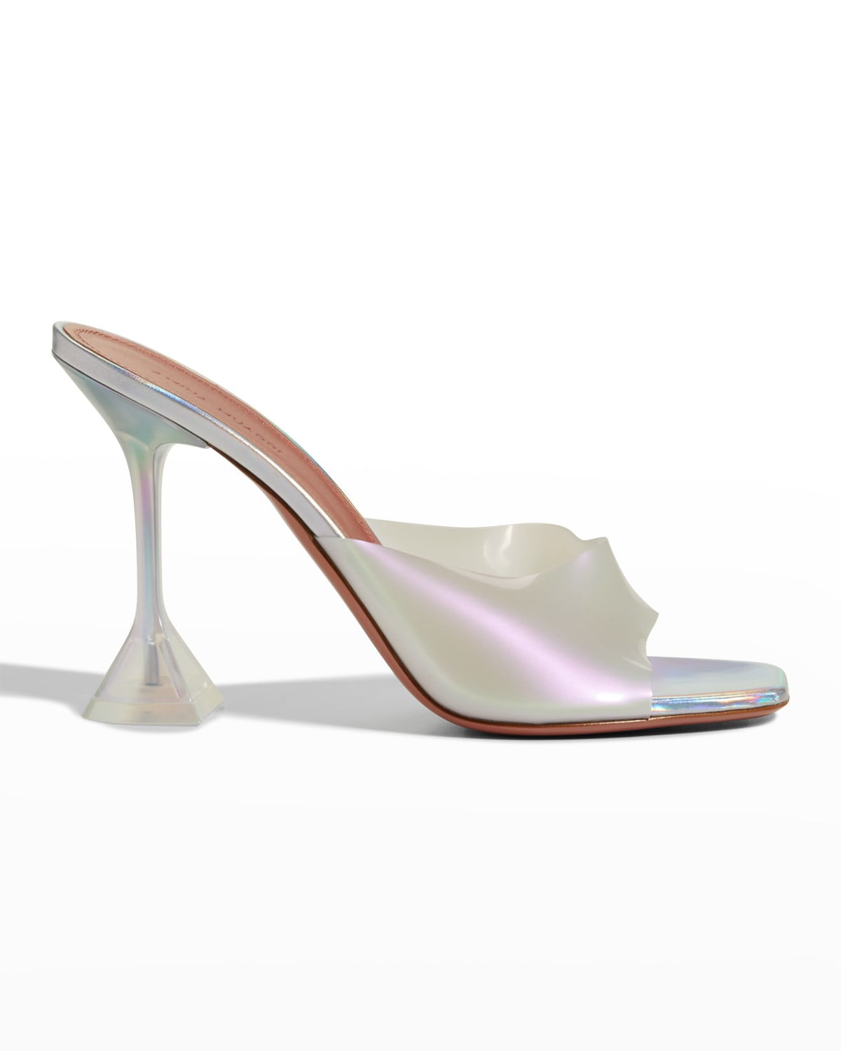 Amina Muaddi Lupita Glass-Wedge Slide Sandals | Neiman Marcus