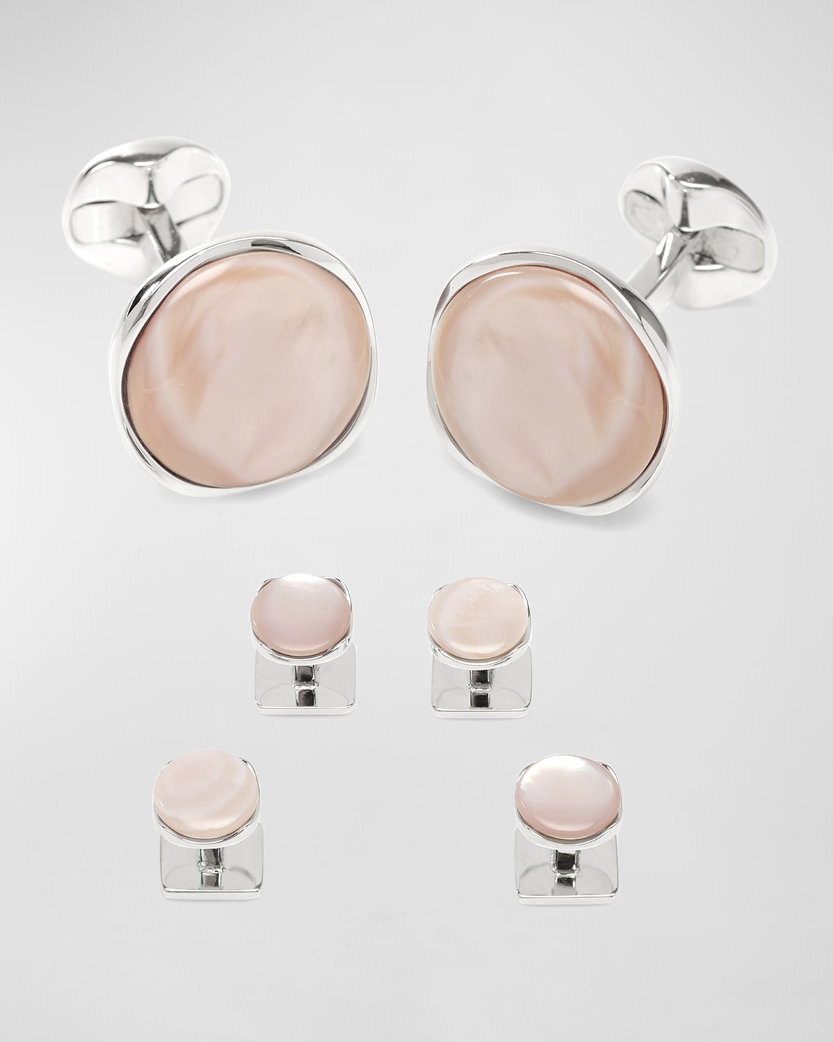 Cufflinks Inc. Men's Sterling Silver Pink Mother-of-Pearl Cufflinks ...